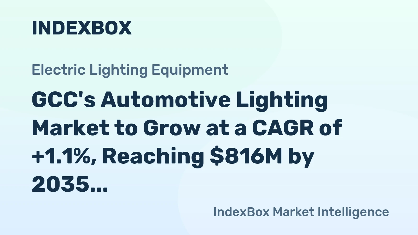 GCC's Automotive Lighting Market to Grow at a CAGR of +1.1%, Reaching $816M by 2035
