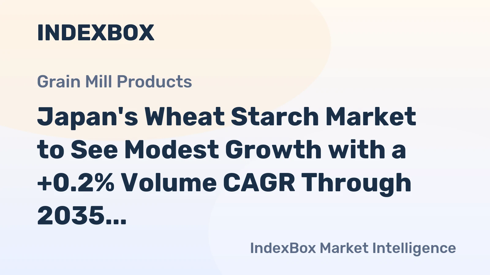 Japan's Wheat Starch Market to See Modest Growth with a +0.2% Volume CAGR Through 2035