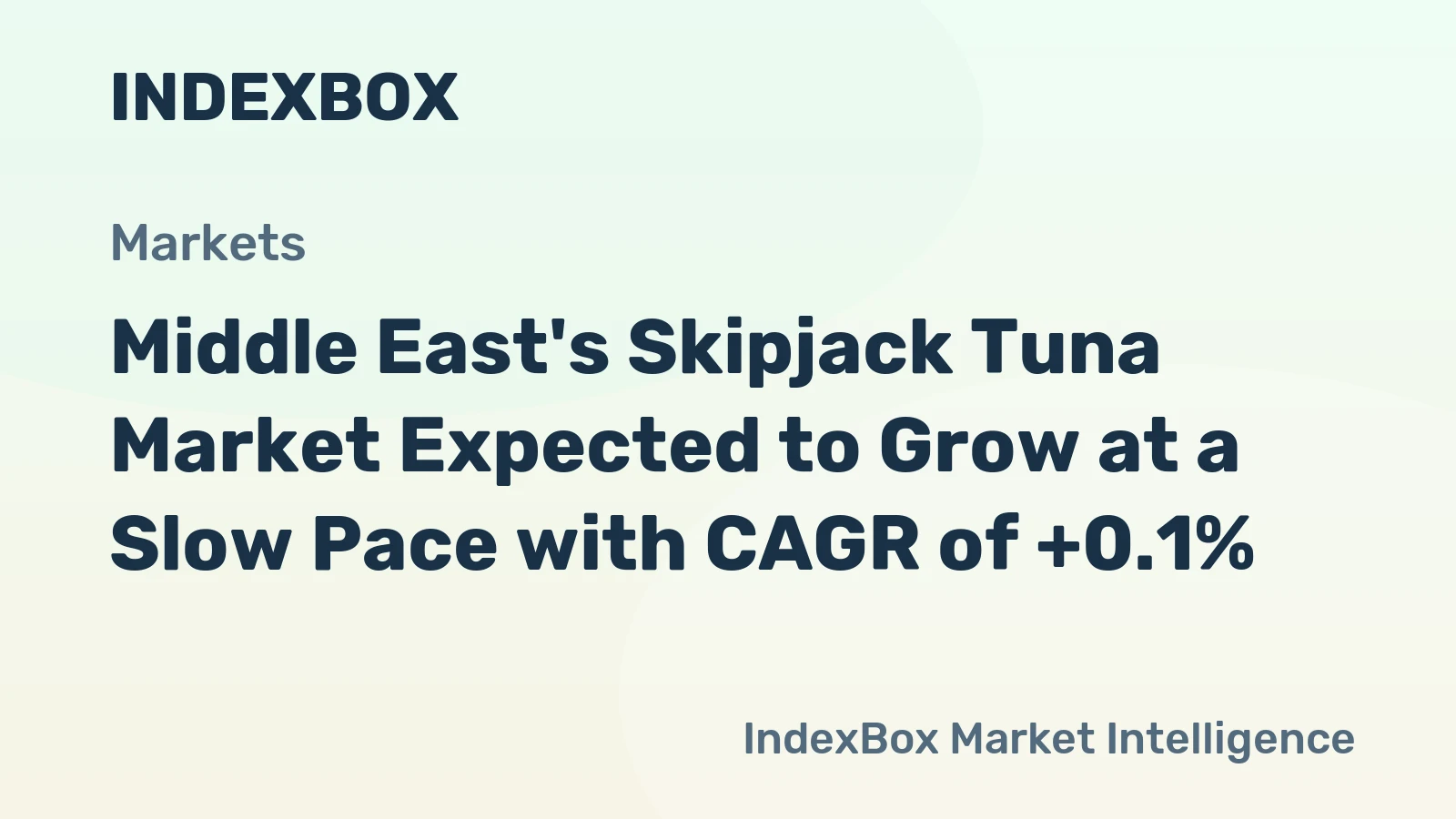 Middle East's Skipjack Tuna Market Expected to Grow at a Slow Pace with CAGR of +0.1%