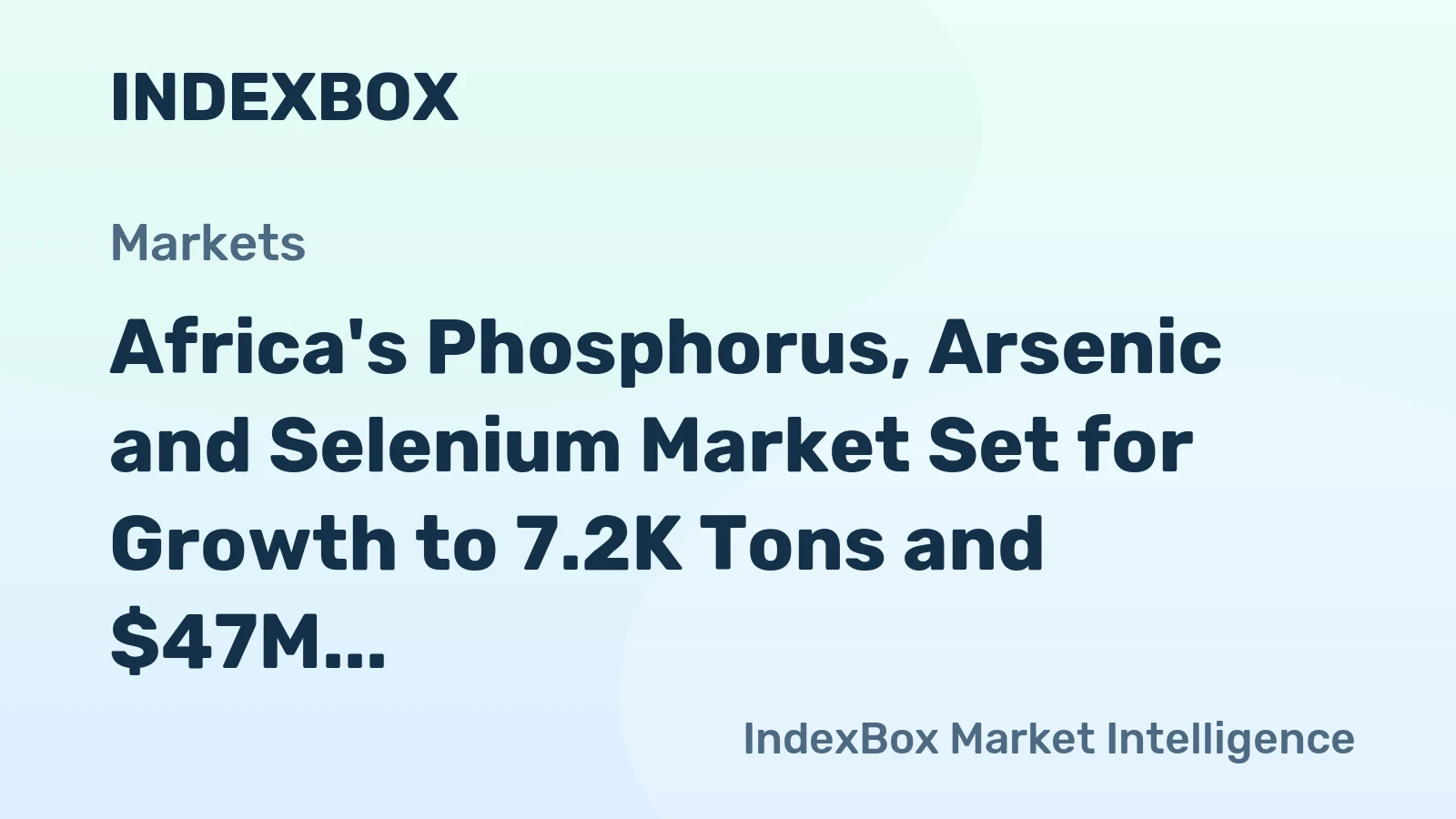 Africa's Phosphorus, Arsenic and Selenium Market Set for Growth to 7.2K Tons and $47M by 2035