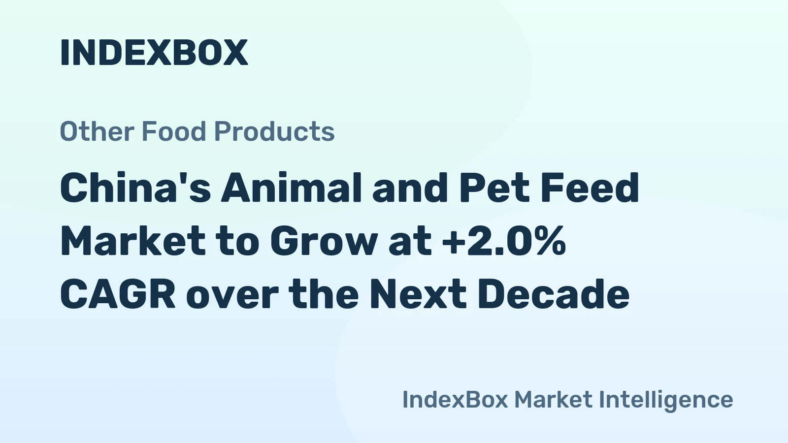 China's Animal and Pet Feed Market to Grow at +2.0% CAGR over the Next Decade