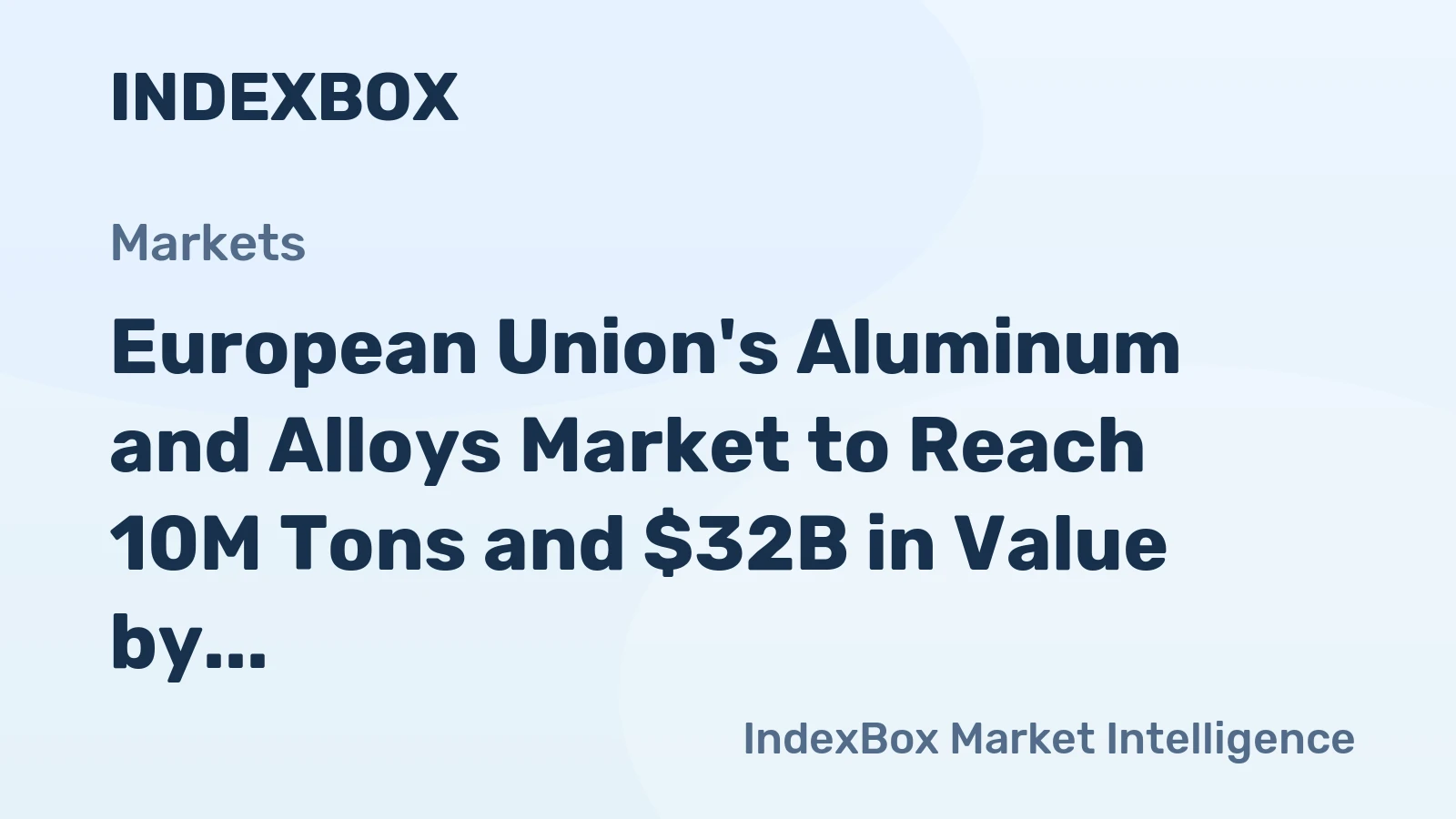 European Union's Aluminum and Alloys Market to Reach 10M Tons and $32B in Value by 2035, Driven by Increasing Demand