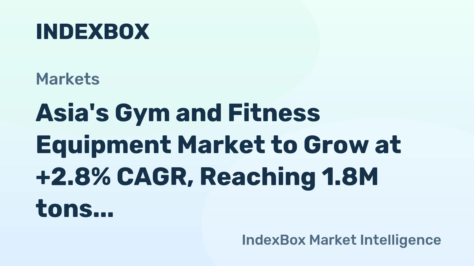 Asia's Gym and Fitness Equipment Market to Grow at +2.8% CAGR, Reaching 1.8M tons by 2035