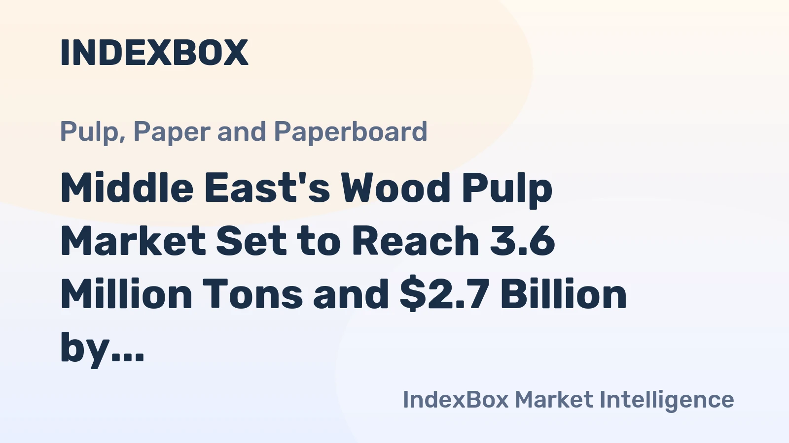 Middle East's Wood Pulp Market Set to Reach 3.6 Million Tons and $2.7 Billion by 2035