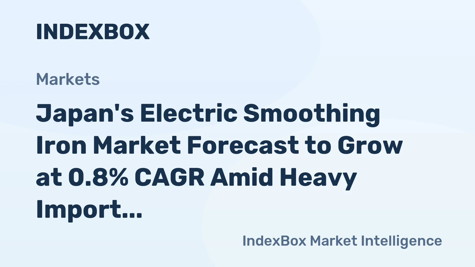 Japan's Electric Smoothing Iron Market Forecast to Grow at 0.8% CAGR Amid Heavy Import Reliance