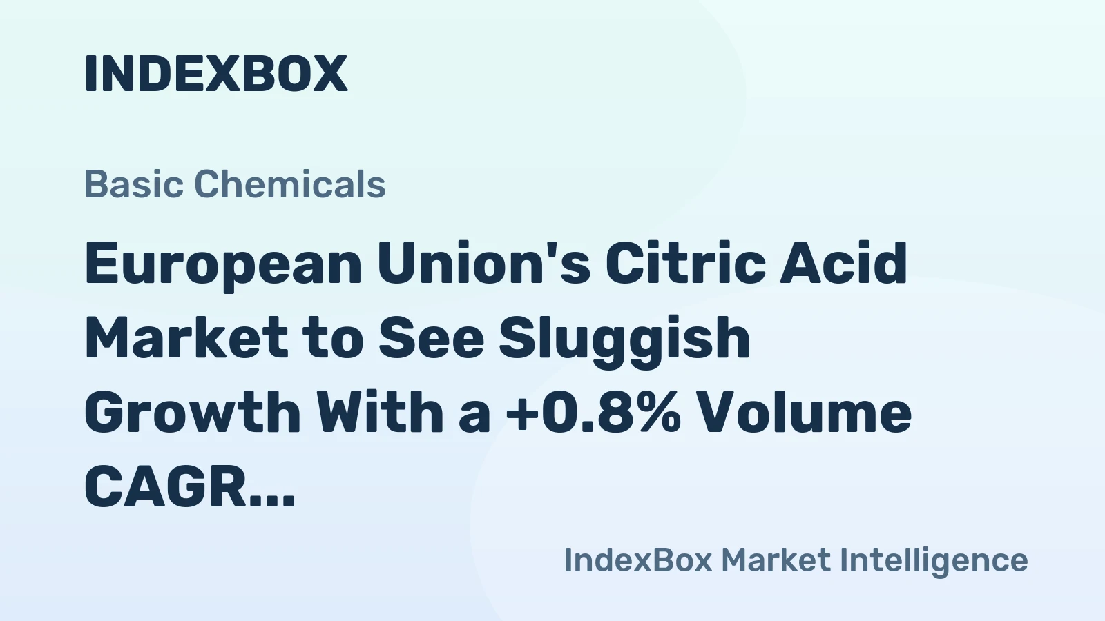 European Union's Citric Acid Market to See Sluggish Growth With a +0.8% Volume CAGR Through 2035