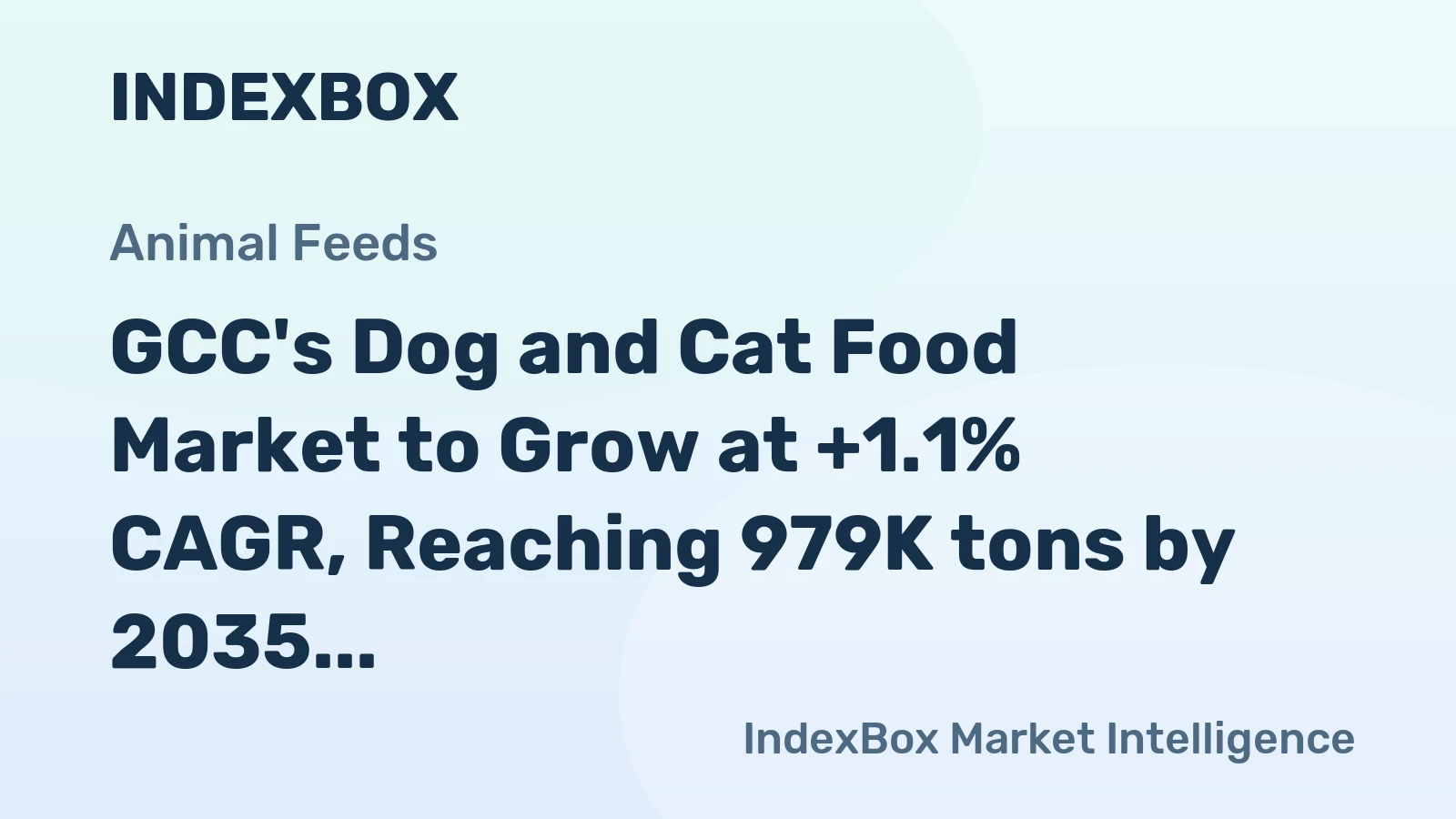 GCC's Dog and Cat Food Market to Grow at +1.1% CAGR, Reaching 979K tons by 2035