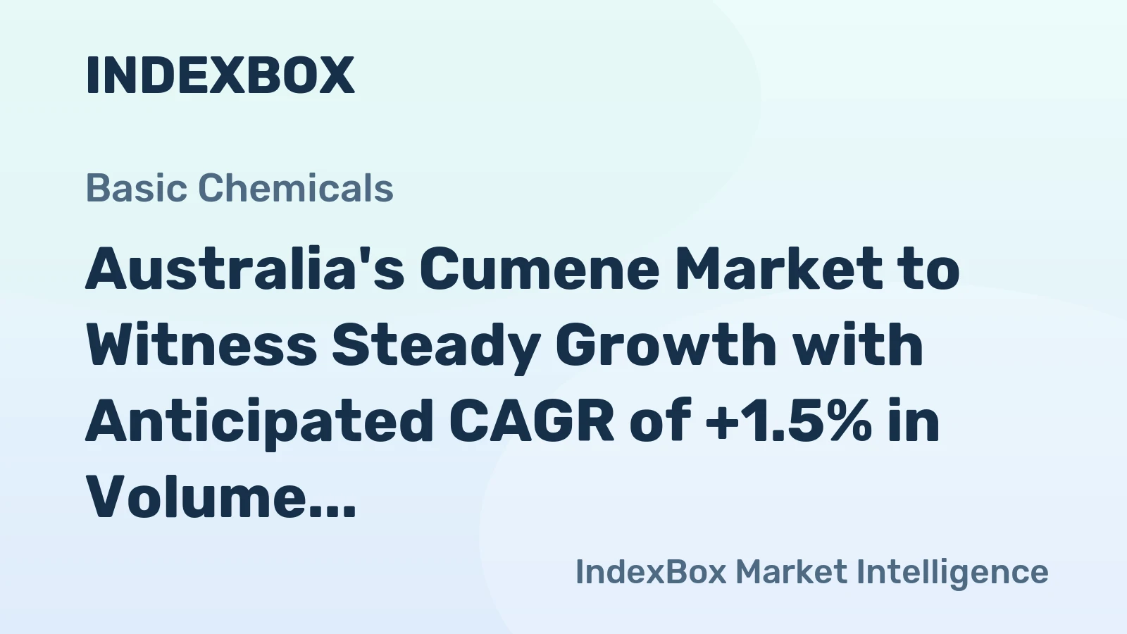 Australia's Cumene Market to Witness Steady Growth with Anticipated CAGR of +1.5% in Volume and +4.8% in Value by 2035