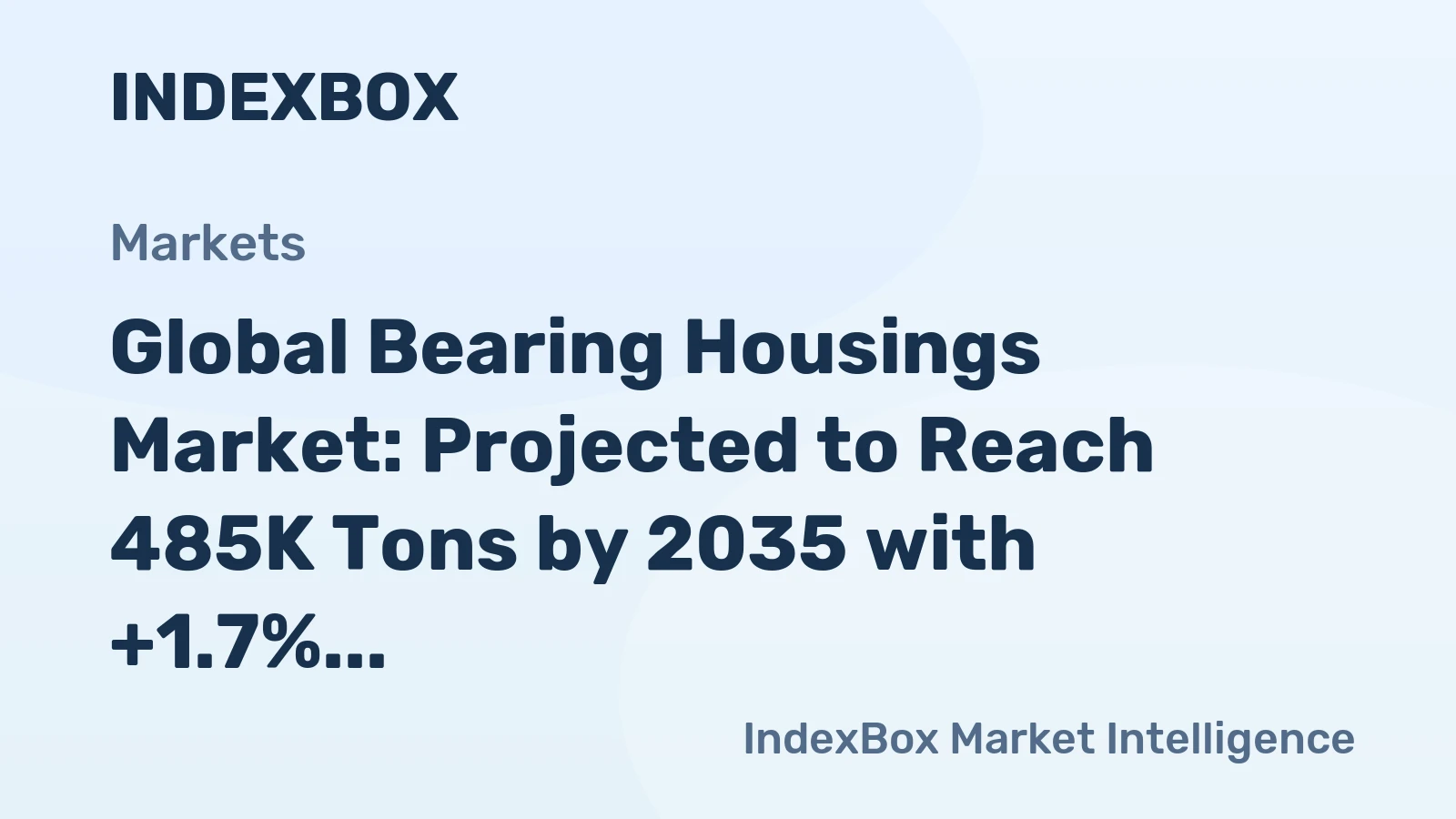 Global Bearing Housings Market: Projected to Reach 485K Tons by 2035 with +1.7% CAGR