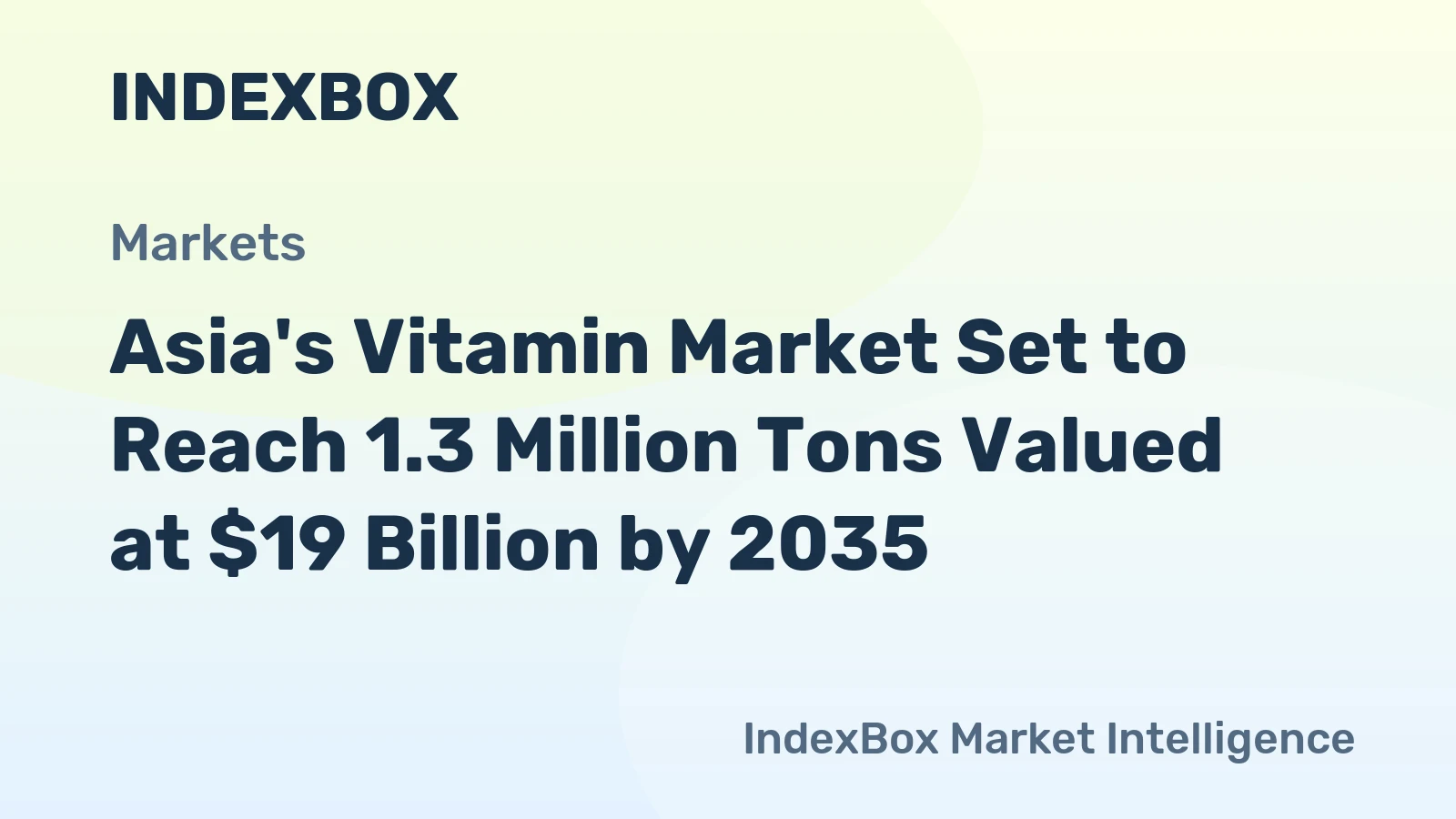 Asia's Vitamin Market Set to Reach 1.3 Million Tons Valued at $19 Billion by 2035