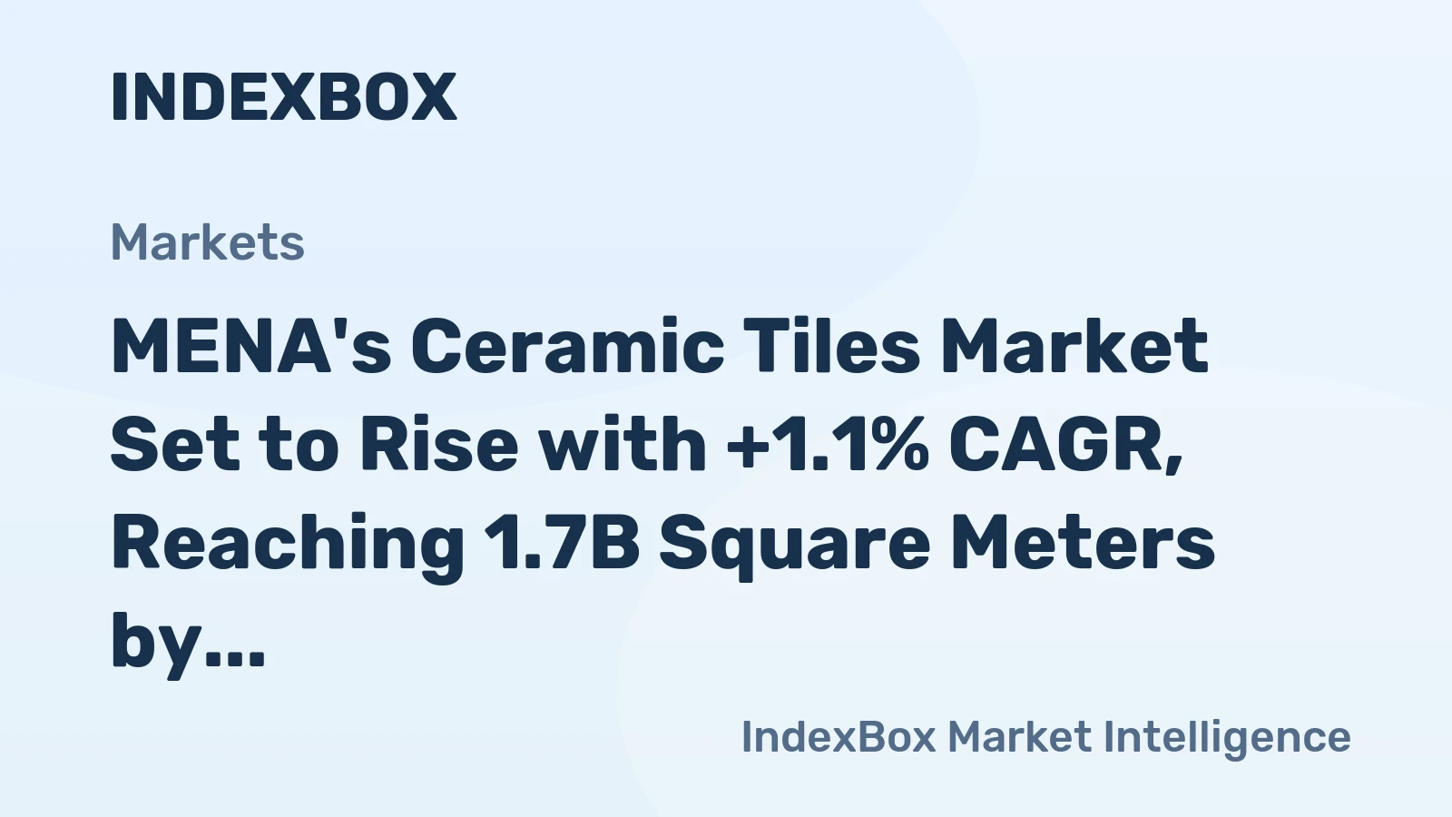 MENA's Ceramic Tiles Market Set to Rise with +1.1% CAGR, Reaching 1.7B Square Meters by 2035