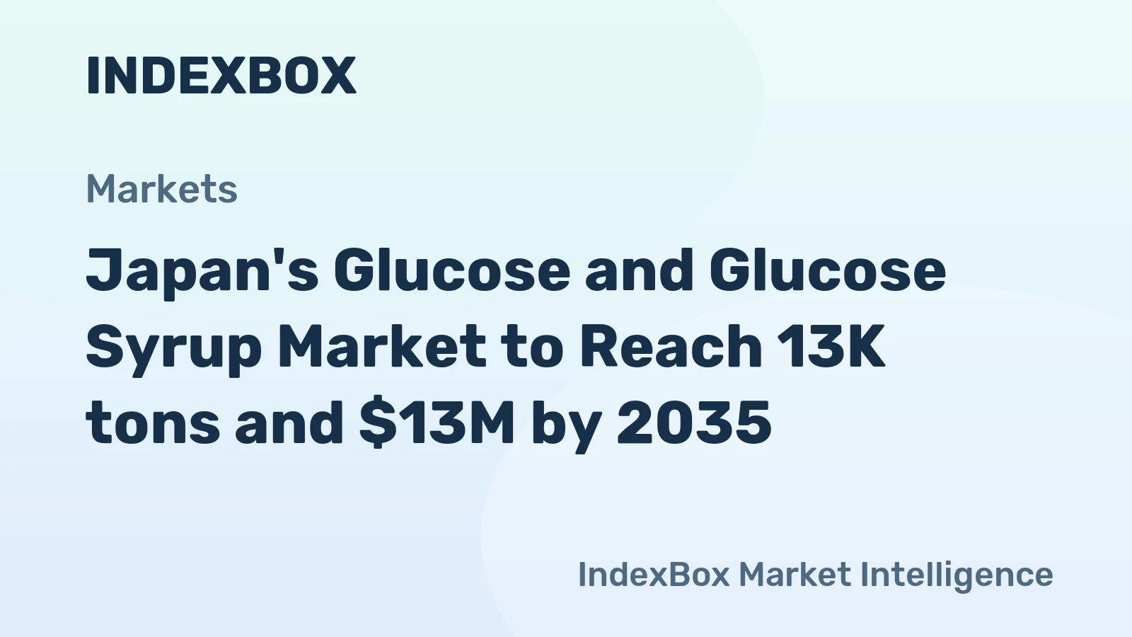 Japan's Glucose and Glucose Syrup Market to Reach 13K tons and $13M by 2035