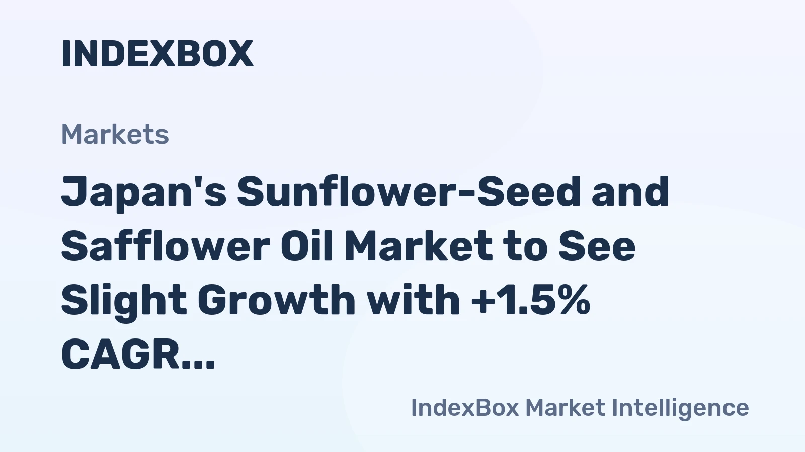 Japan's Sunflower-Seed and Safflower Oil Market to See Slight Growth with +1.5% CAGR over 2024-2035