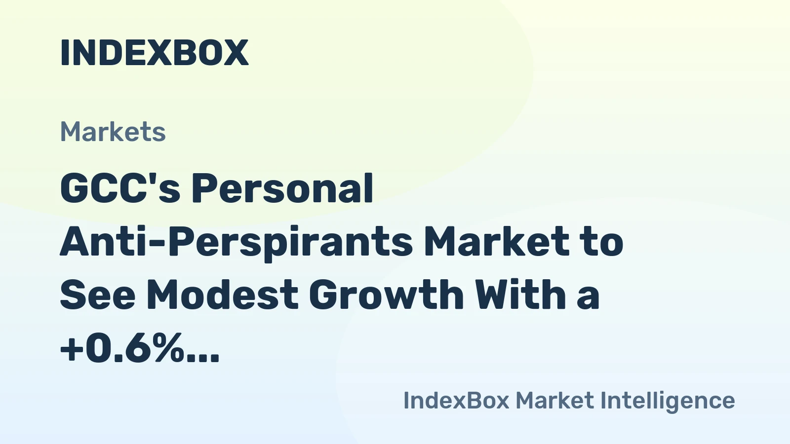 GCC's Personal Anti-Perspirants Market to See Modest Growth With a +0.6% Volume CAGR Through 2035
