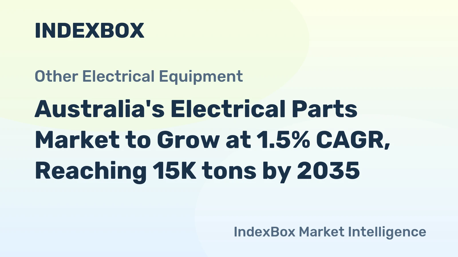 Australia's Electrical Parts Market to Grow at 1.5% CAGR, Reaching 15K tons by 2035