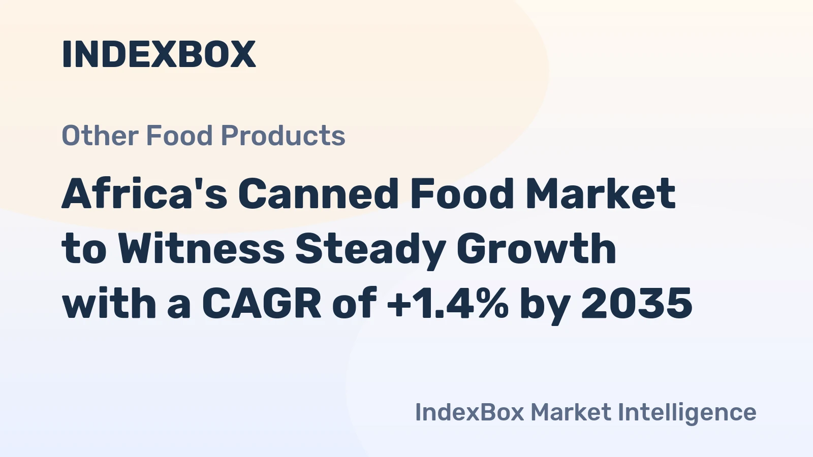 Africa's Canned Food Market to Witness Steady Growth with a CAGR of +1.4% by 2035