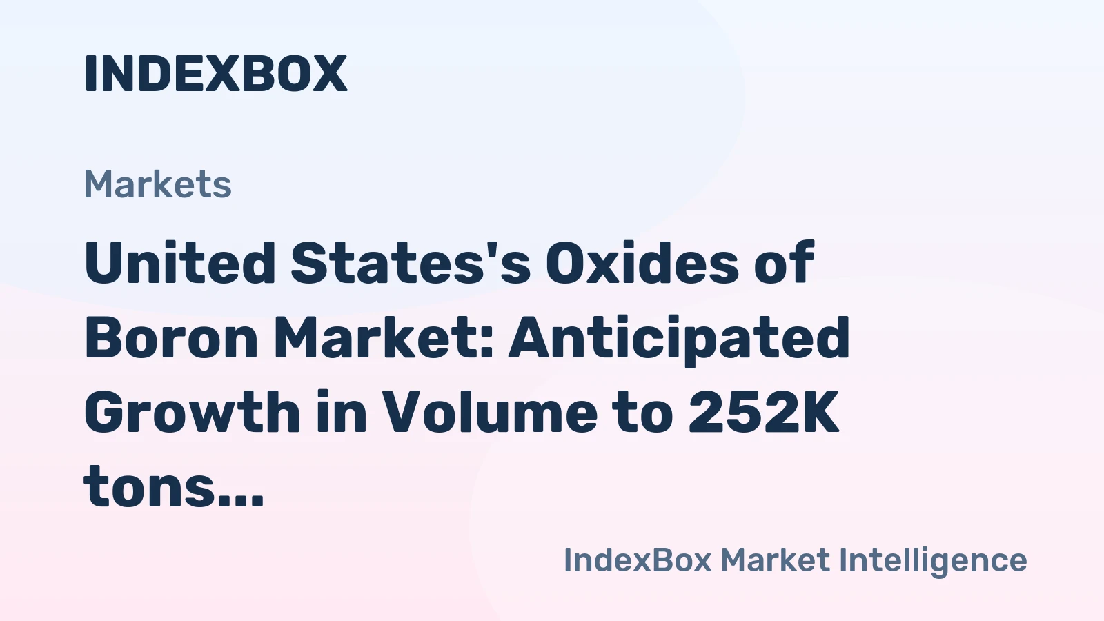 United States's Oxides of Boron Market: Anticipated Growth in Volume to 252K tons and Value to $241M by 2035