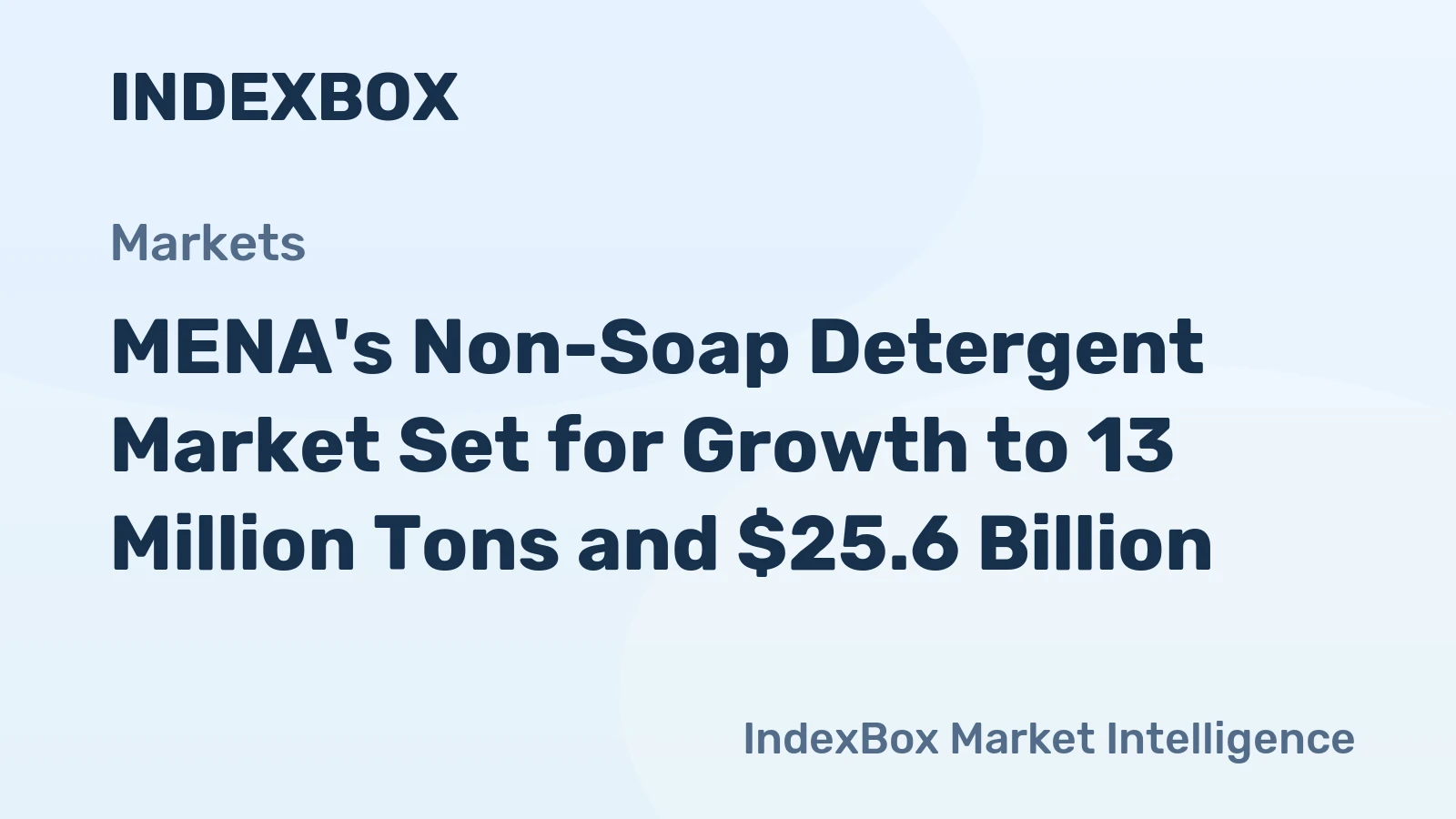 MENA's Non-Soap Detergent Market Set for Growth to 13 Million Tons and $25.6 Billion