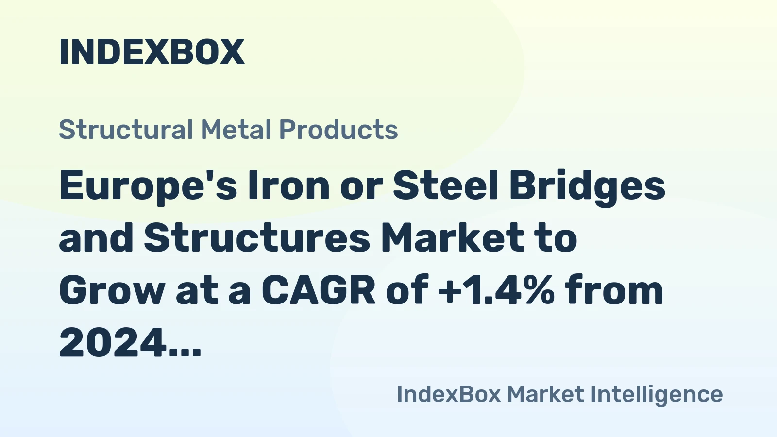 Europe's Iron or Steel Bridges and Structures Market to Grow at a CAGR of +1.4% from 2024 to 2035, Reaching $14.9B