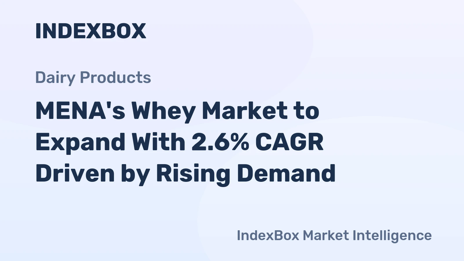 MENA's Whey Market to Expand With 2.6% CAGR Driven by Rising Demand