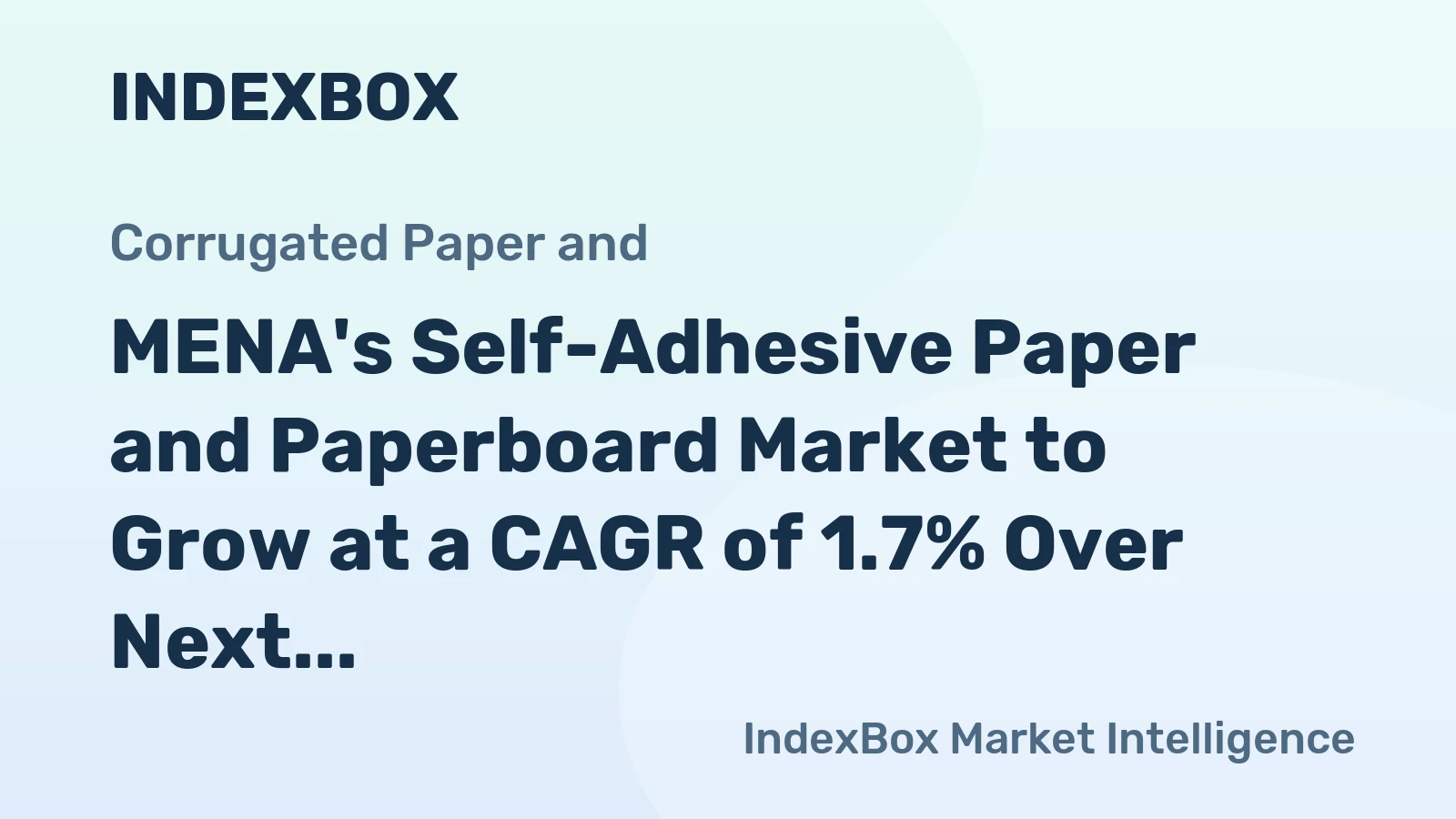 MENA's Self-Adhesive Paper and Paperboard Market to Grow at a CAGR of 1.7% Over Next Decade