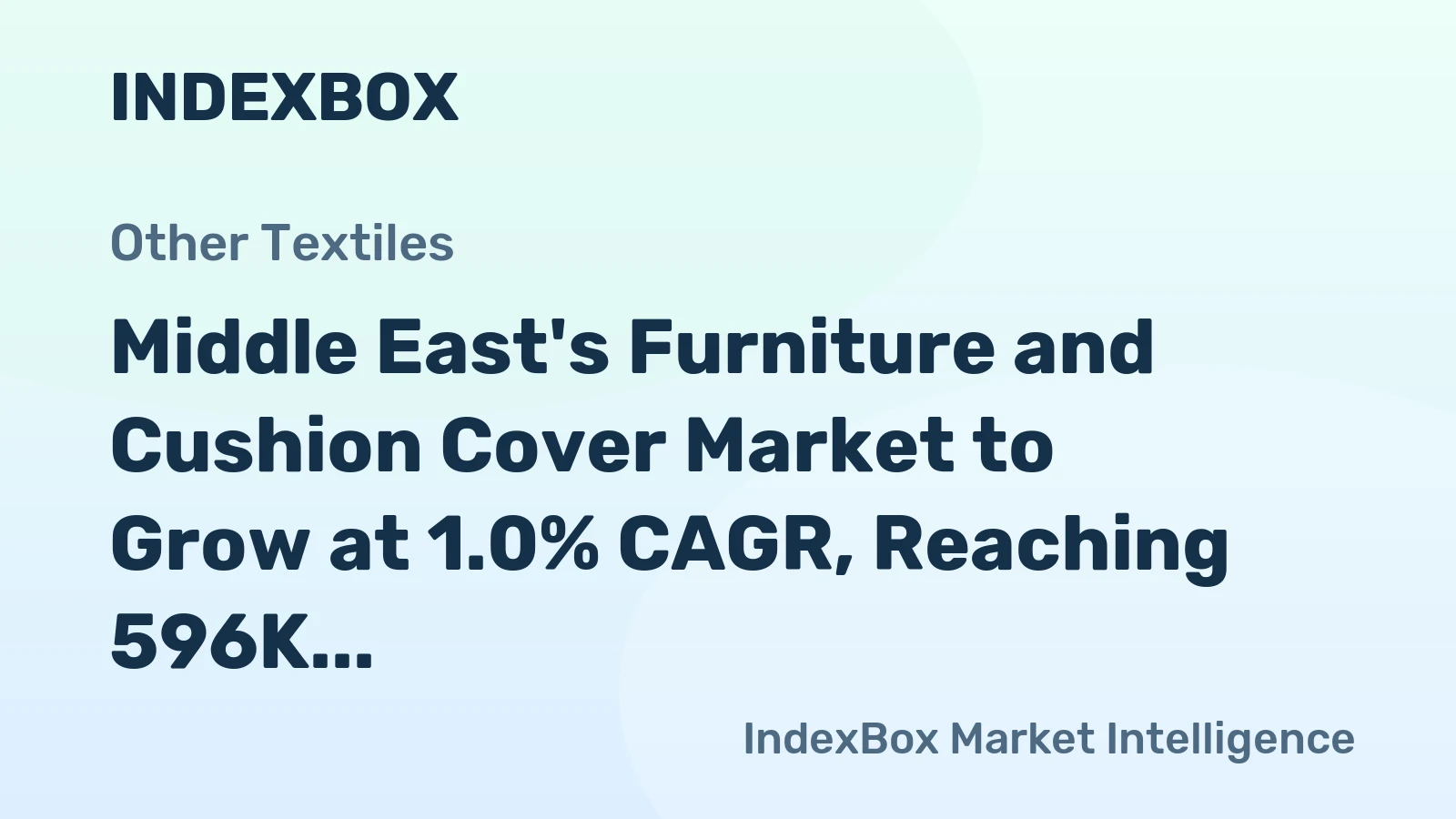 Middle East's Furniture and Cushion Cover Market to Grow at 1.0% CAGR, Reaching 596K tons by 2035