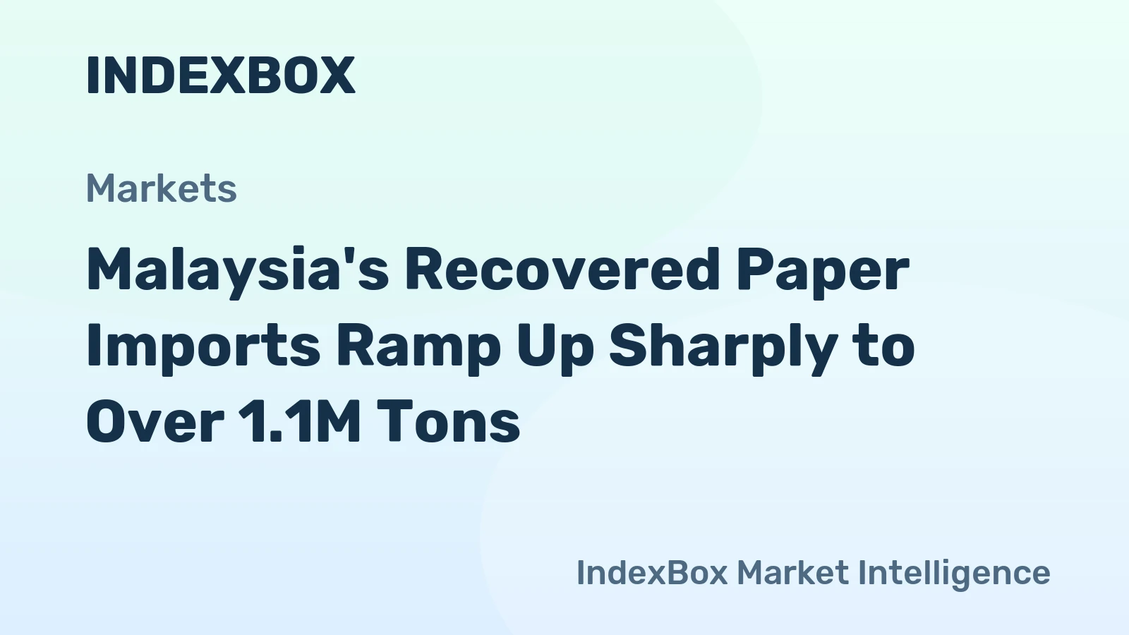 Malaysia's Recovered Paper Imports Ramp Up Sharply to Over 1.1M Tons 