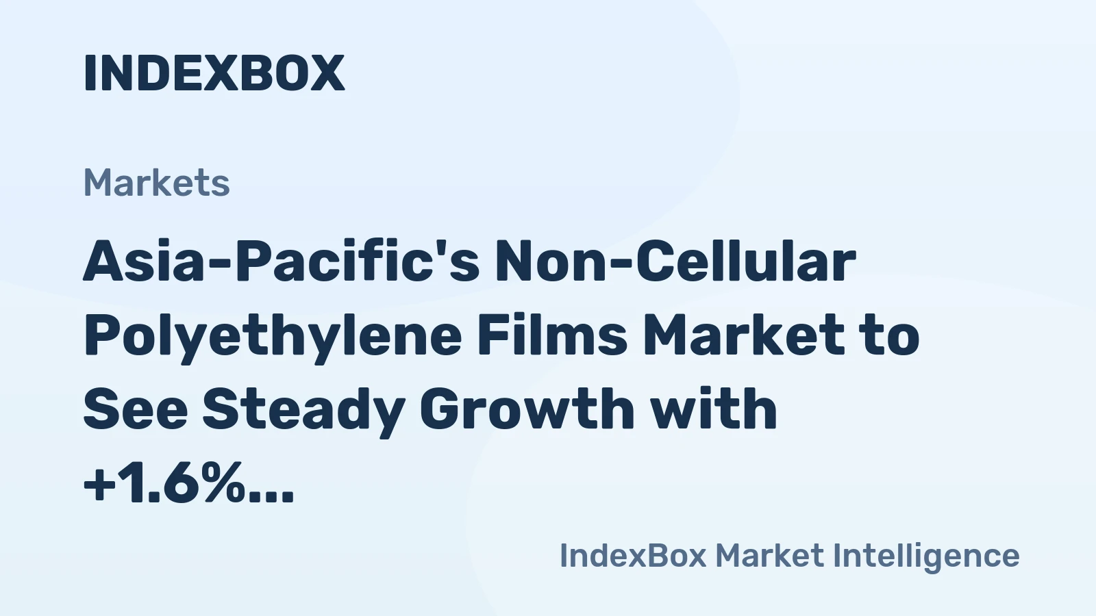 Asia-Pacific's Non-Cellular Polyethylene Films Market to See Steady Growth with +1.6% CAGR through 2035, Reaching $63.8B in Value
