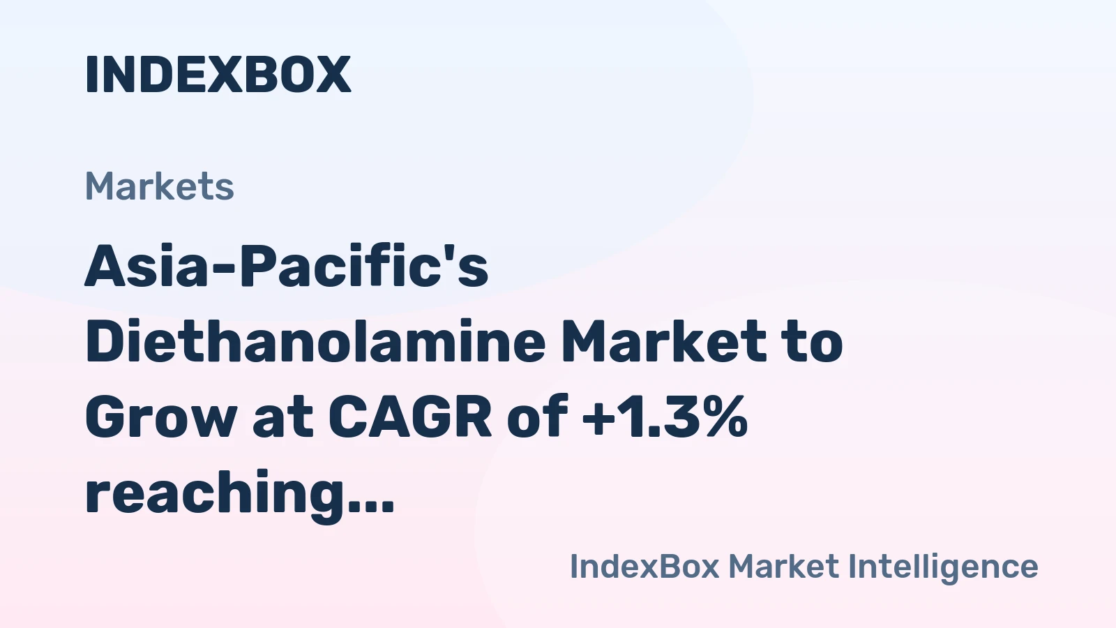 Asia-Pacific's Diethanolamine Market to Grow at CAGR of +1.3% reaching $163M by 2035