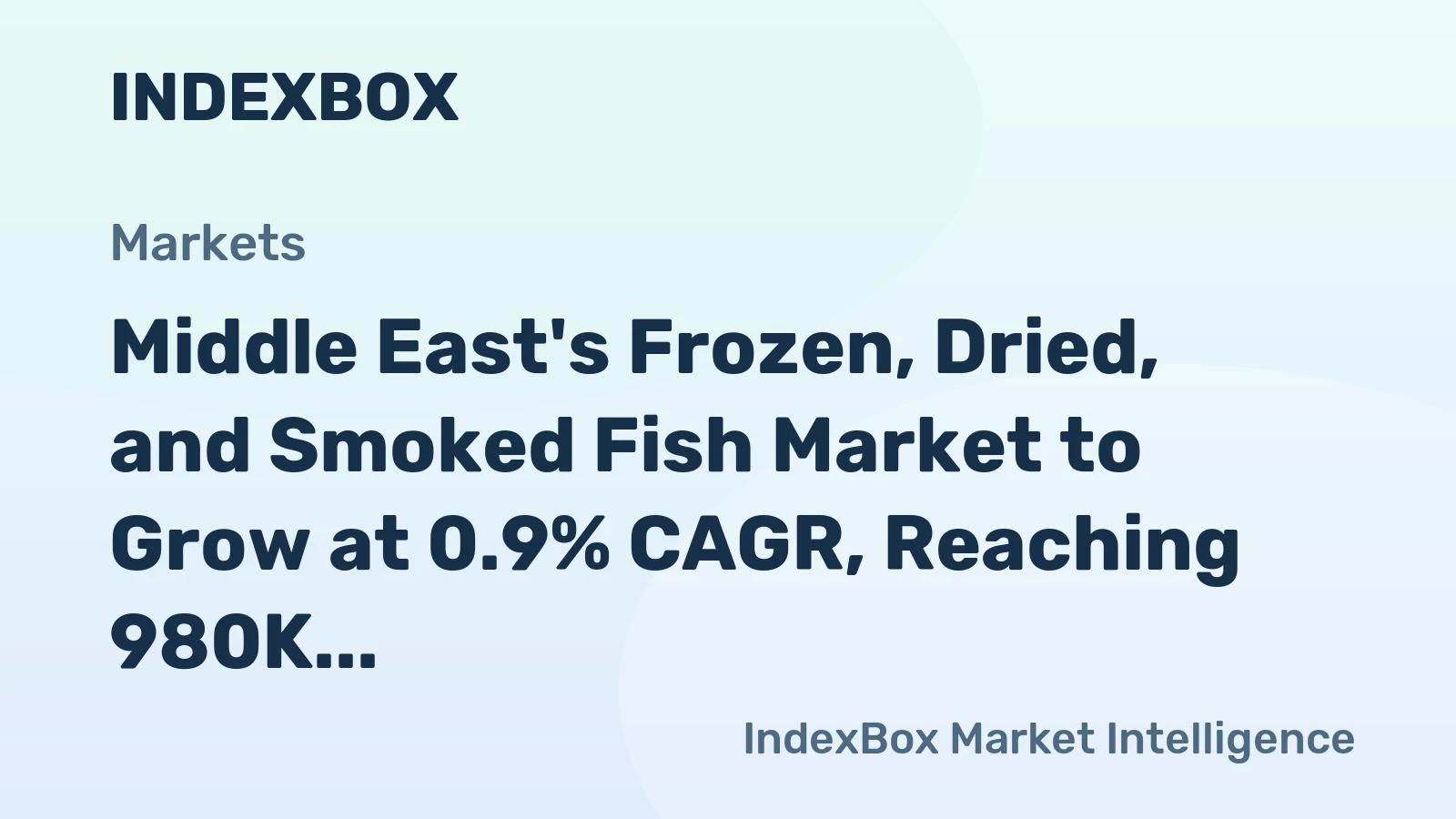 Middle East's Frozen, Dried, and Smoked Fish Market to Grow at 0.9% CAGR, Reaching 980K tons by 2035