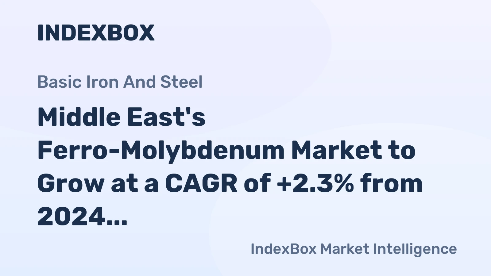 Middle East's Ferro-Molybdenum Market to Grow at a CAGR of +2.3% from 2024 to 2035