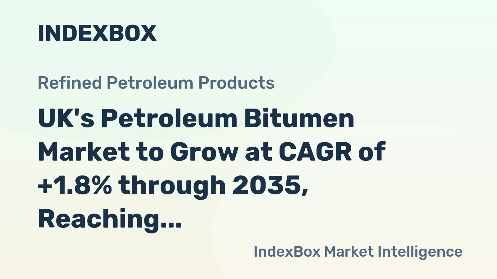 UK's Petroleum Bitumen Market to Grow at CAGR of +1.8% through 2035, Reaching 1.8M tons in Volume