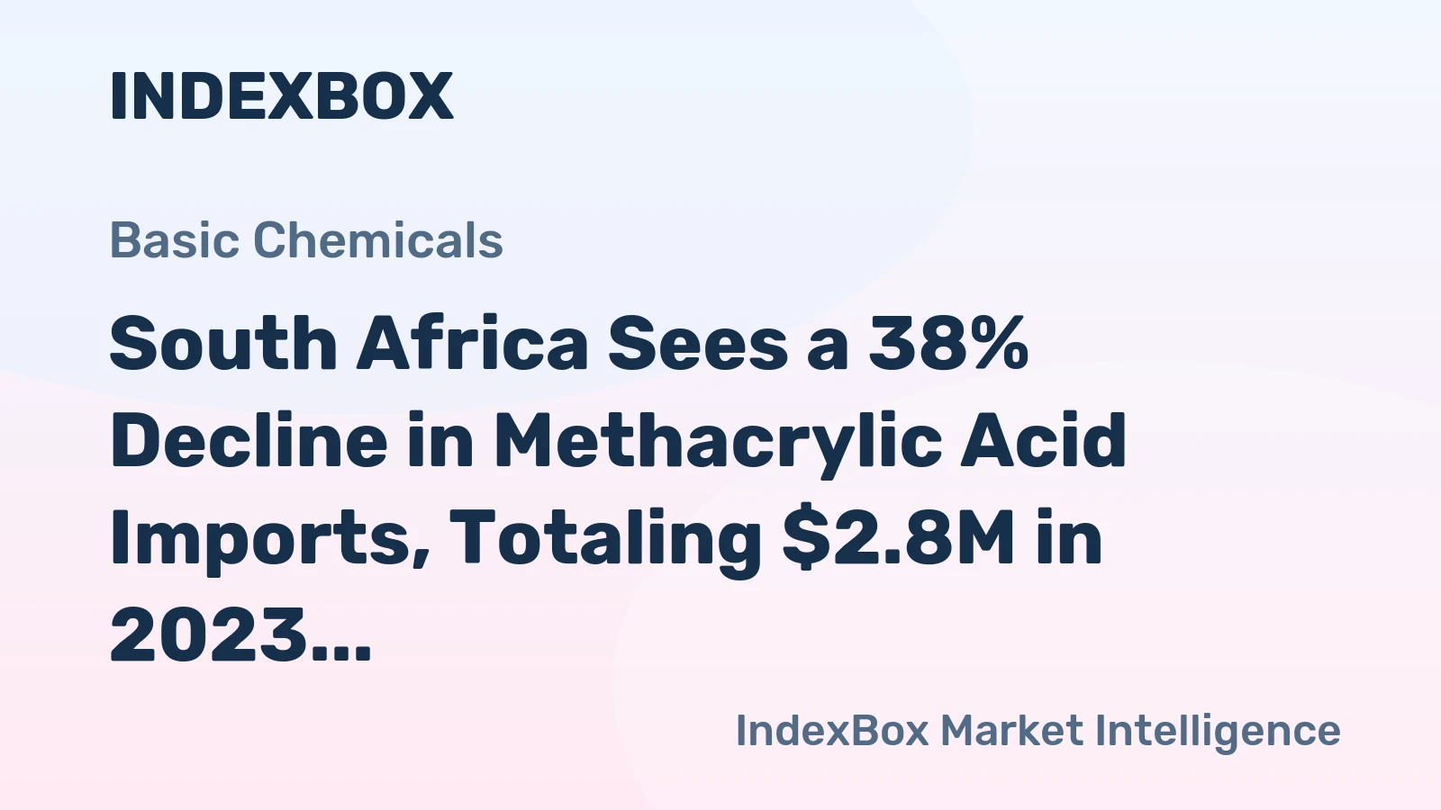 South Africa Sees a 38% Decline in Methacrylic Acid Imports, Totaling $2.8M in 2023