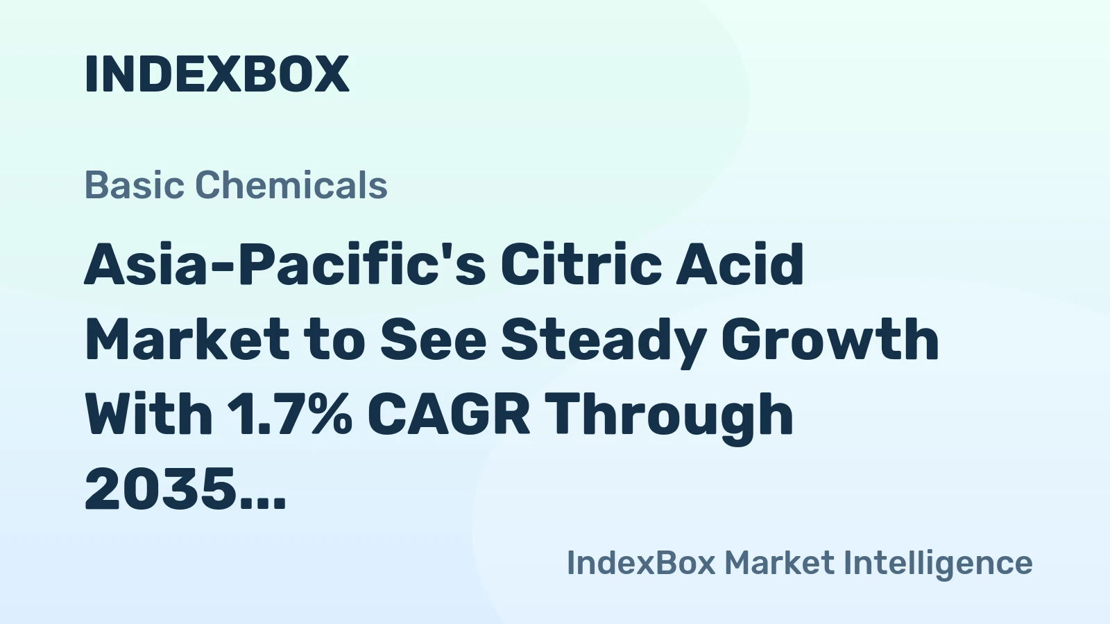 Asia-Pacific's Citric Acid Market to See Steady Growth With 1.7% CAGR Through 2035