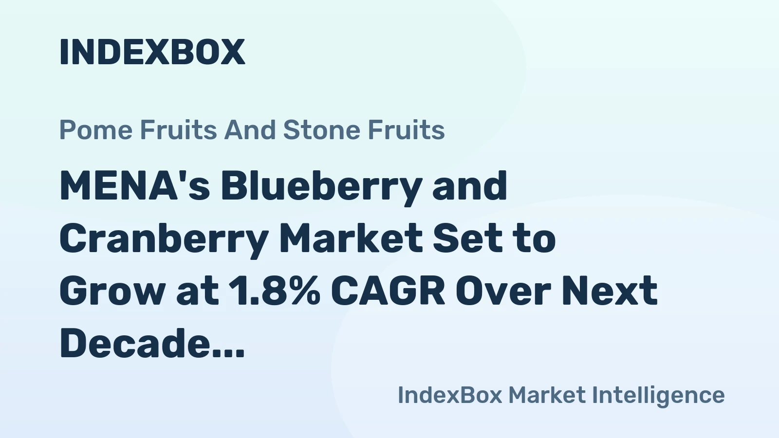 MENA's Blueberry and Cranberry Market Set to Grow at 1.8% CAGR Over Next Decade