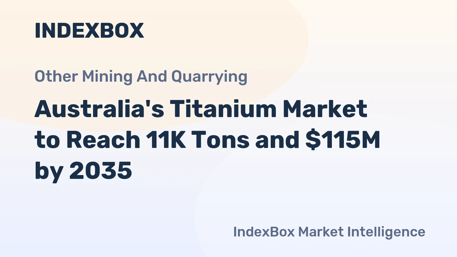 Australia's Titanium Market to Reach 11K Tons and $115M by 2035