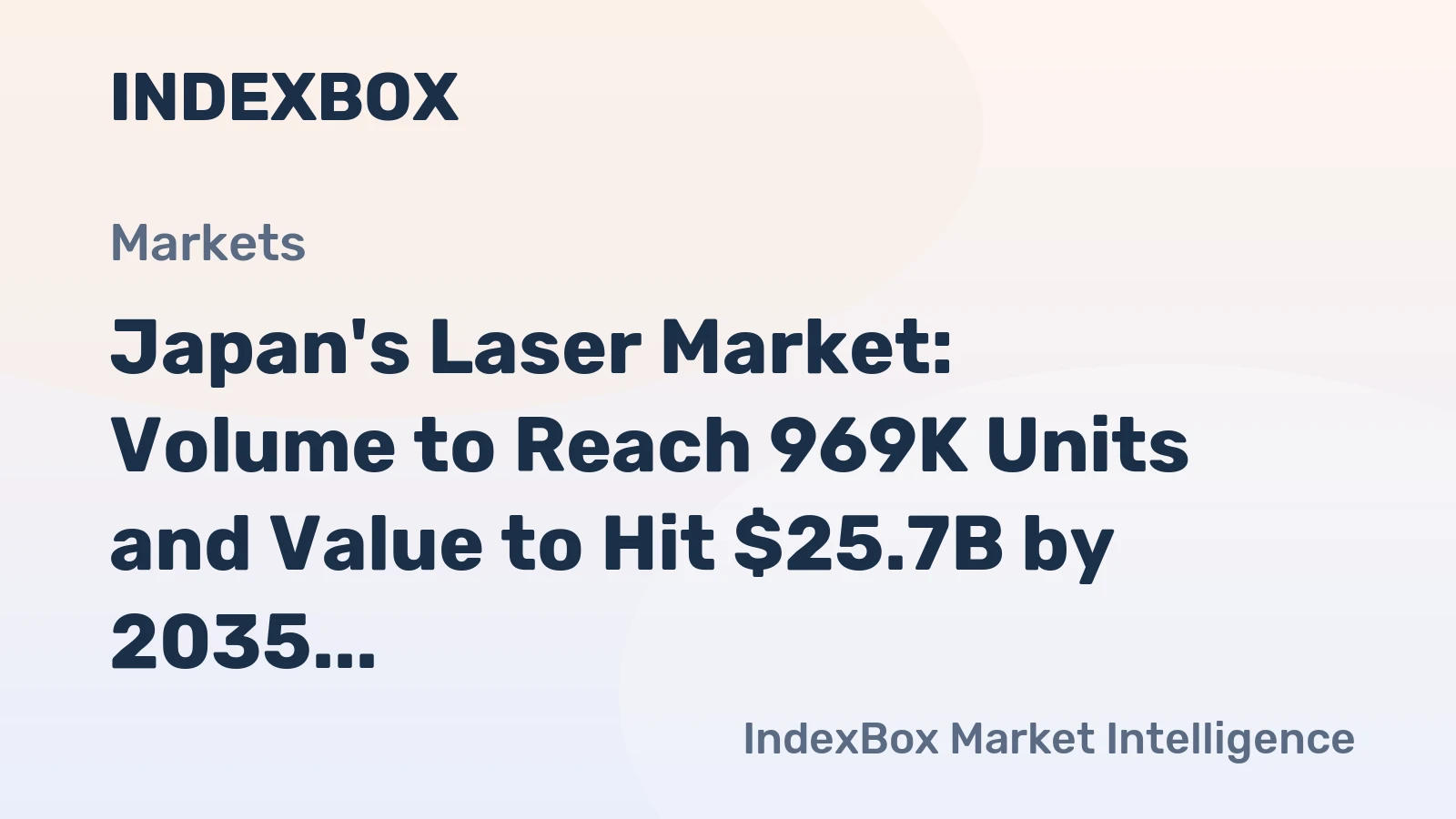 Japan's Laser Market: Volume to Reach 969K Units and Value to Hit $25.7B by 2035