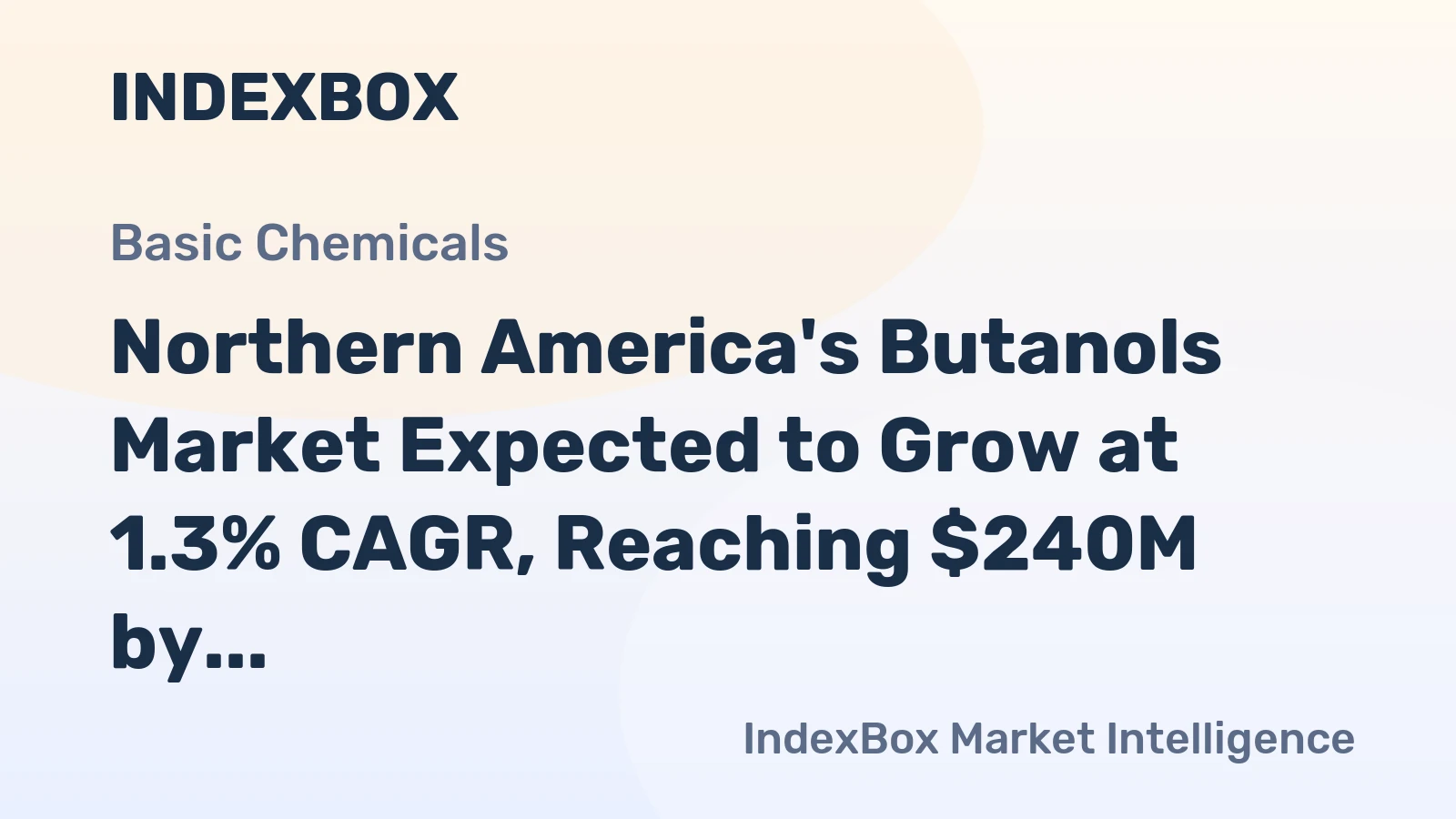 Northern America's Butanols Market Expected to Grow at 1.3% CAGR, Reaching $240M by 2035