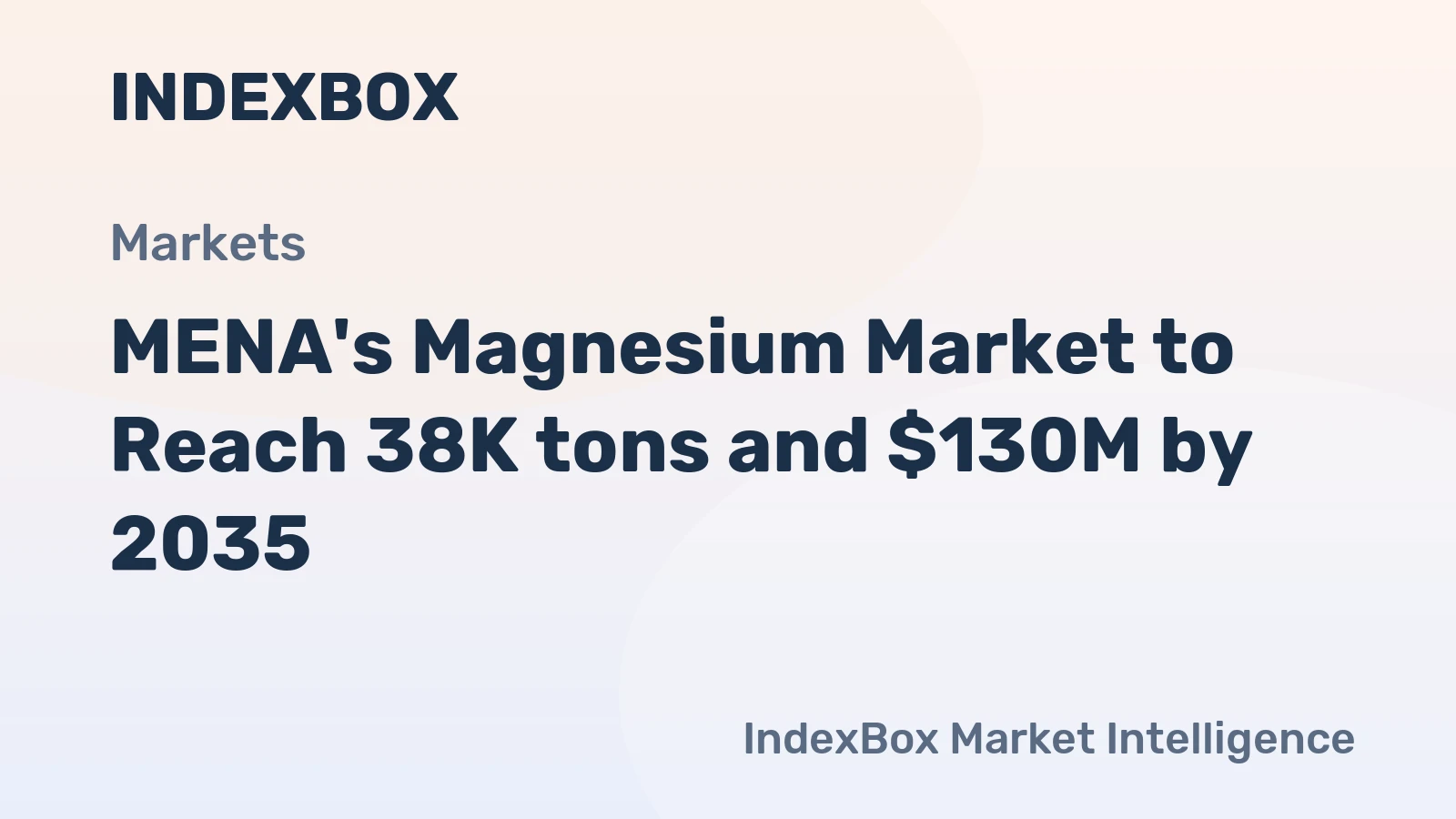MENA's Magnesium Market to Reach 38K tons and $130M by 2035