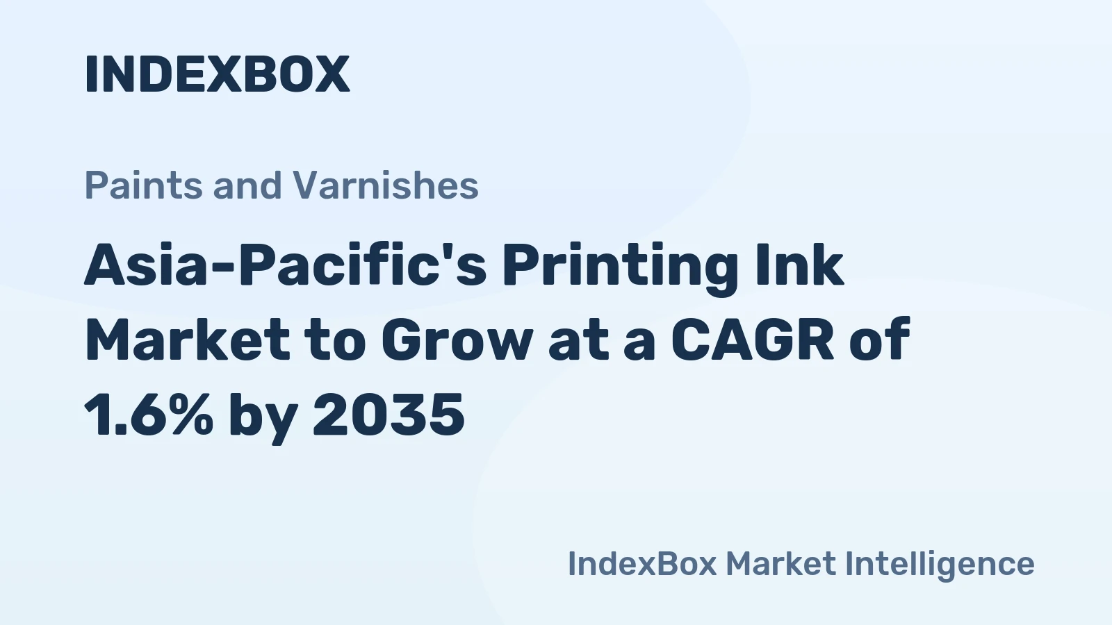 Asia-Pacific's Printing Ink Market to Grow at a CAGR of 1.6% by 2035