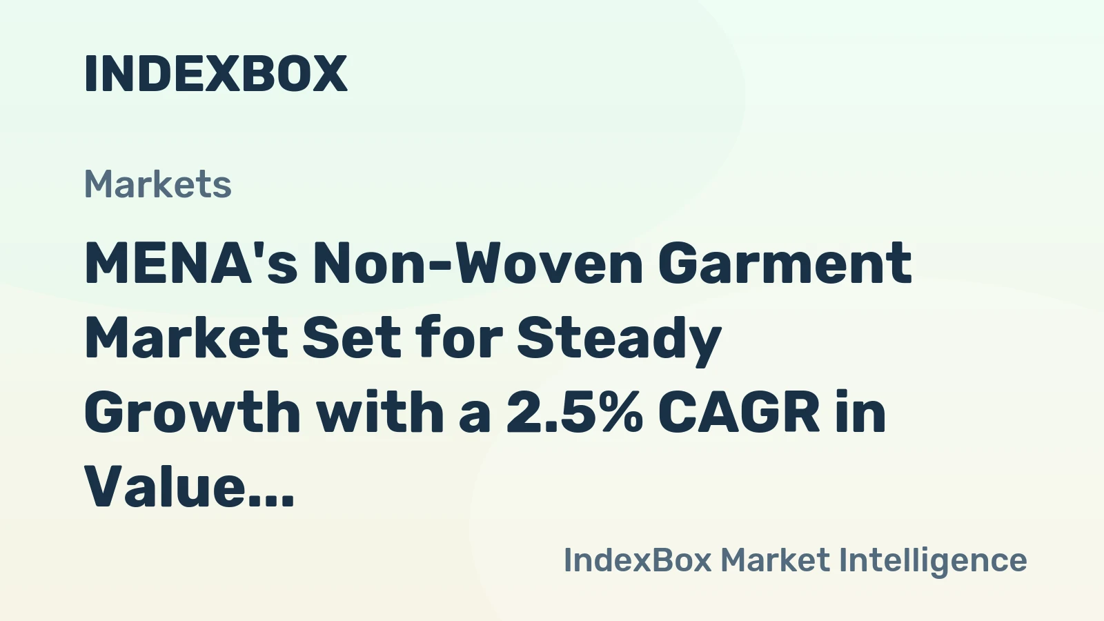MENA's Non-Woven Garment Market Set for Steady Growth with a 2.5% CAGR in Value