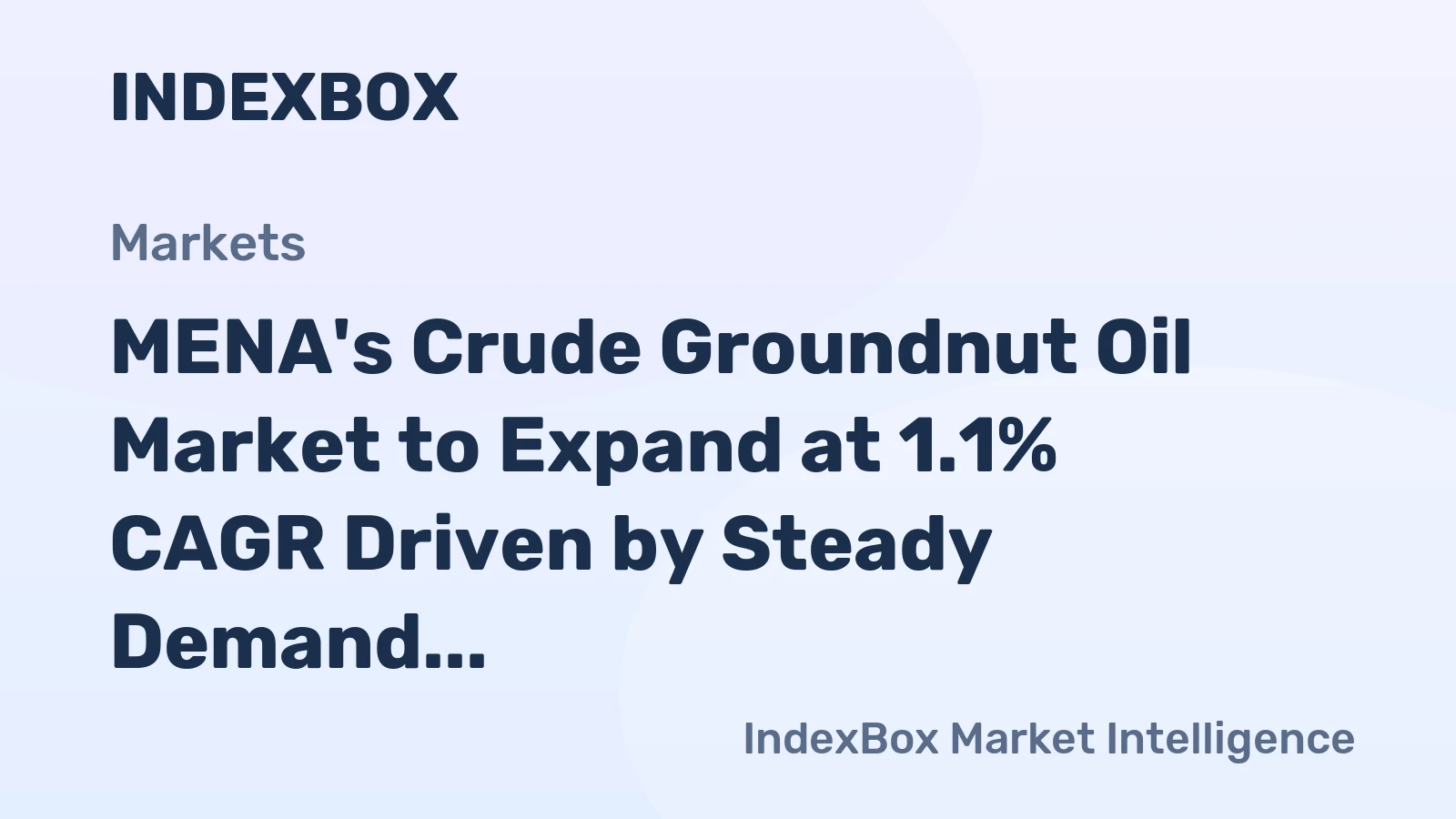 MENA's Crude Groundnut Oil Market to Expand at 1.1% CAGR Driven by Steady Demand