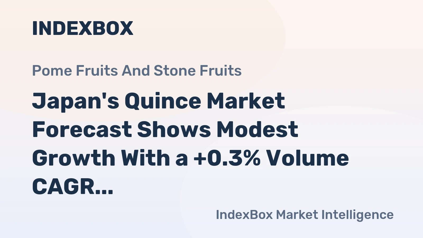 Japan's Quince Market Forecast Shows Modest Growth With a +0.3% Volume CAGR Through 2035