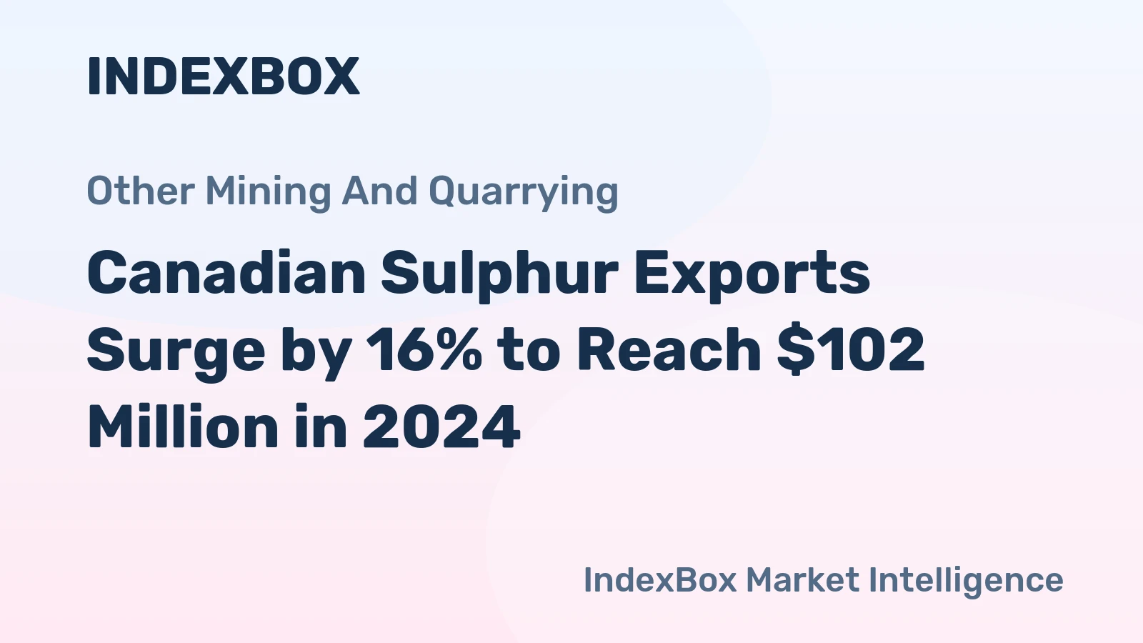 Canadian Sulphur Exports Surge by 16% to Reach $102 Million in 2024