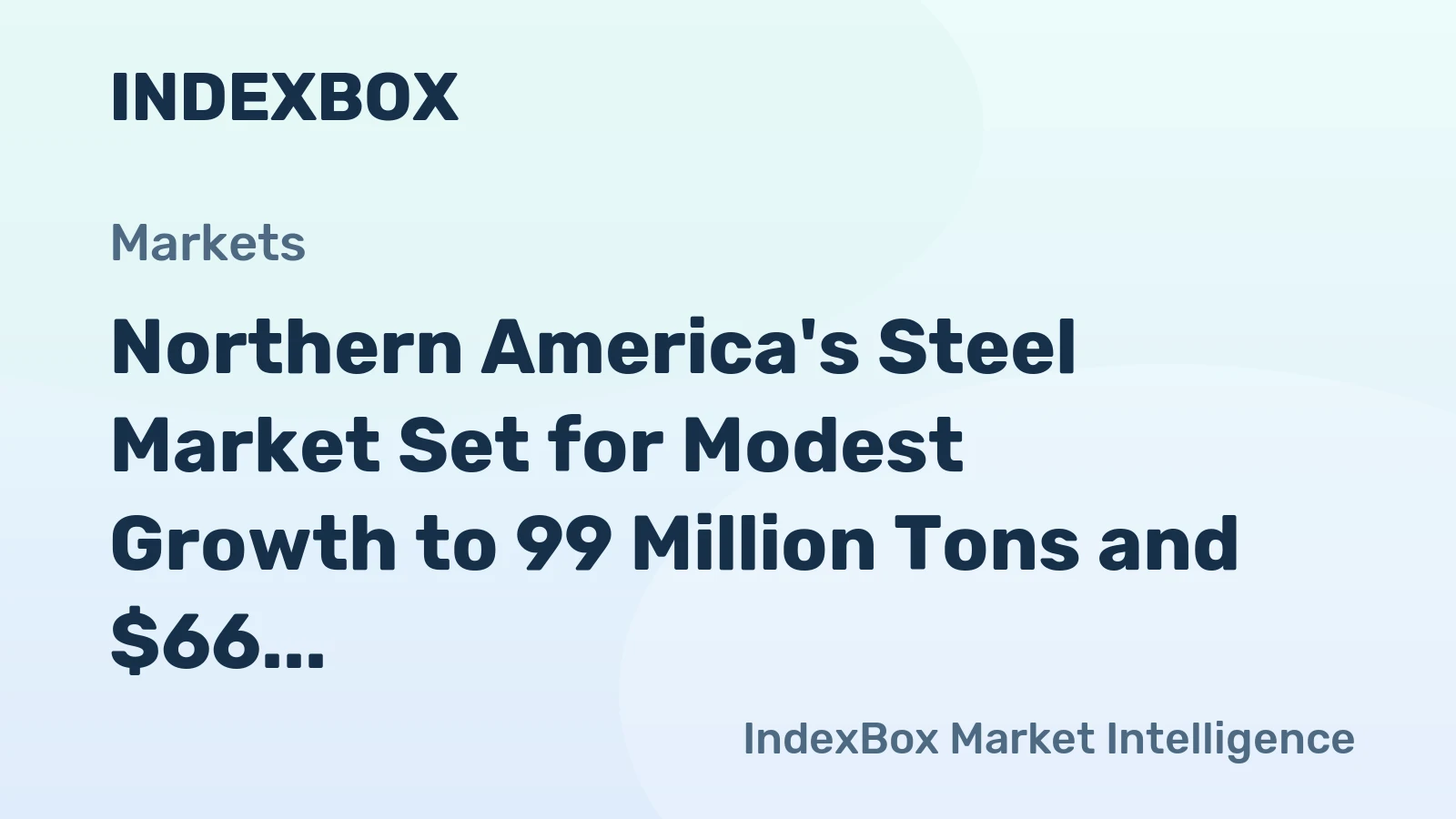 Northern America's Steel Market Set for Modest Growth to 99 Million Tons and $66 Billion