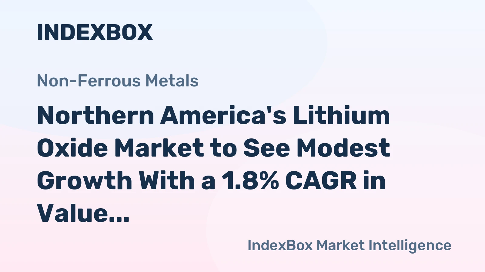 Northern America's Lithium Oxide Market to See Modest Growth With a 1.8% CAGR in Value