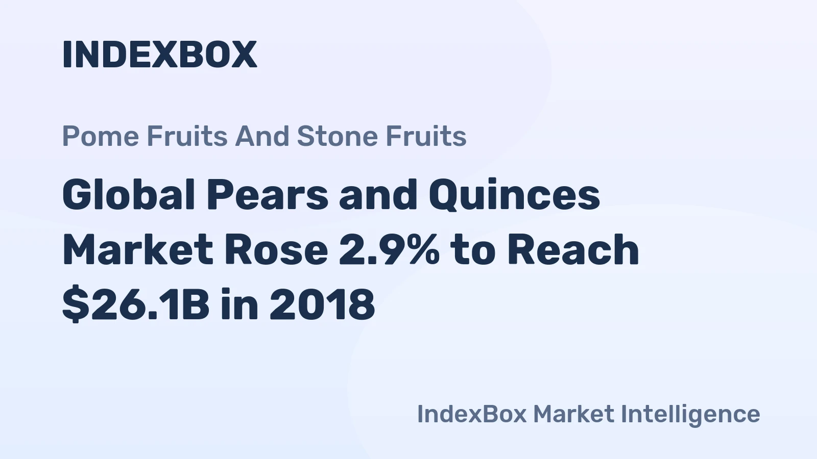 Global Pears and Quinces Market Rose 2.9% to Reach $26.1B in 2018
