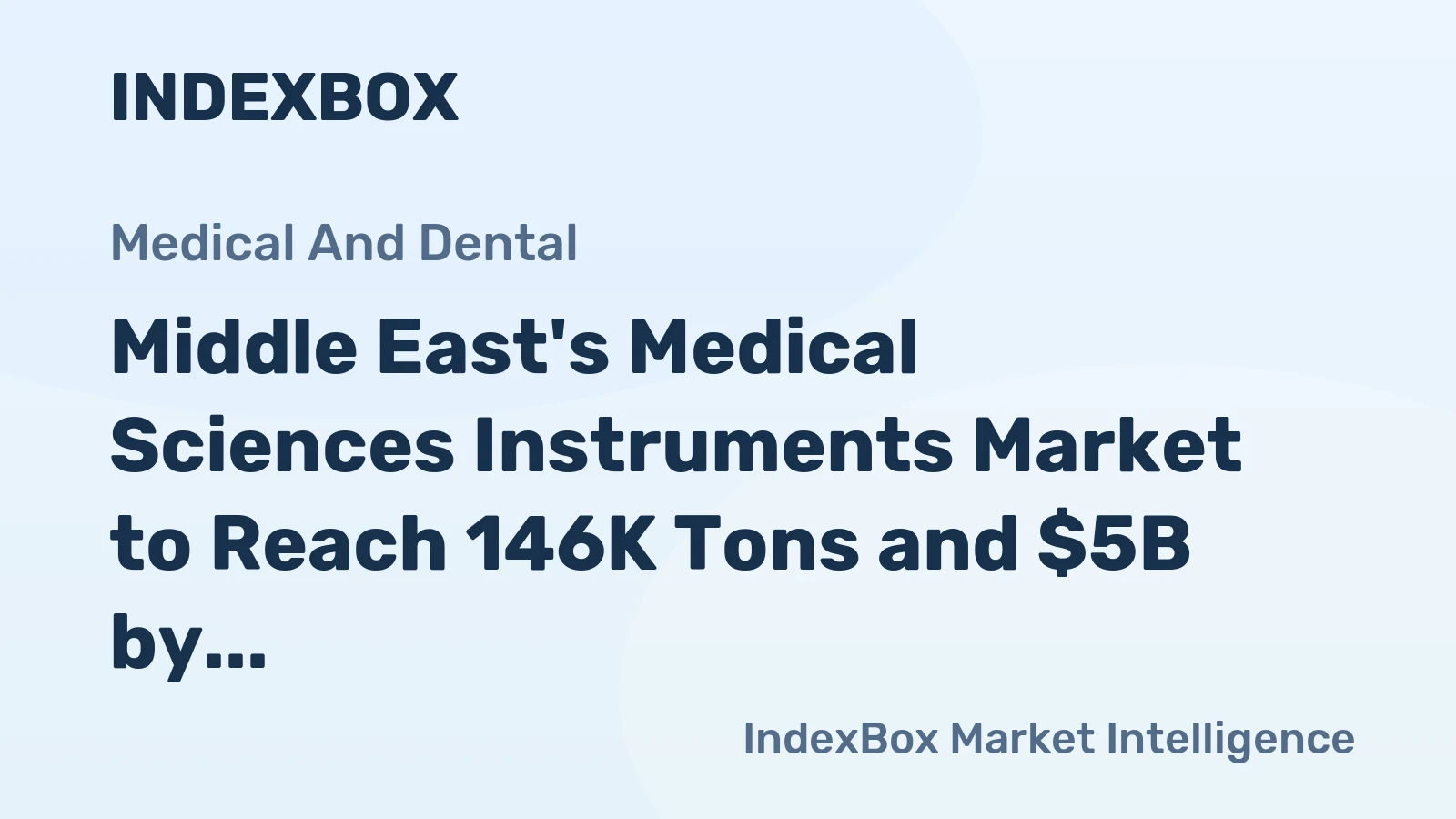 Middle East's Medical Sciences Instruments Market to Reach 146K Tons and $5B by 2035