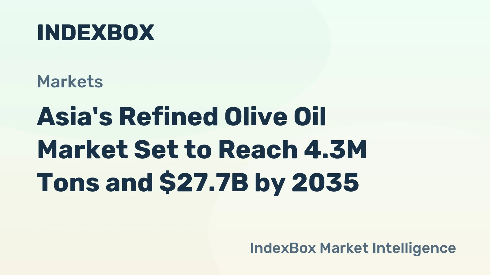 Asia's Refined Olive Oil Market Set to Reach 4.3M Tons and $27.7B by 2035