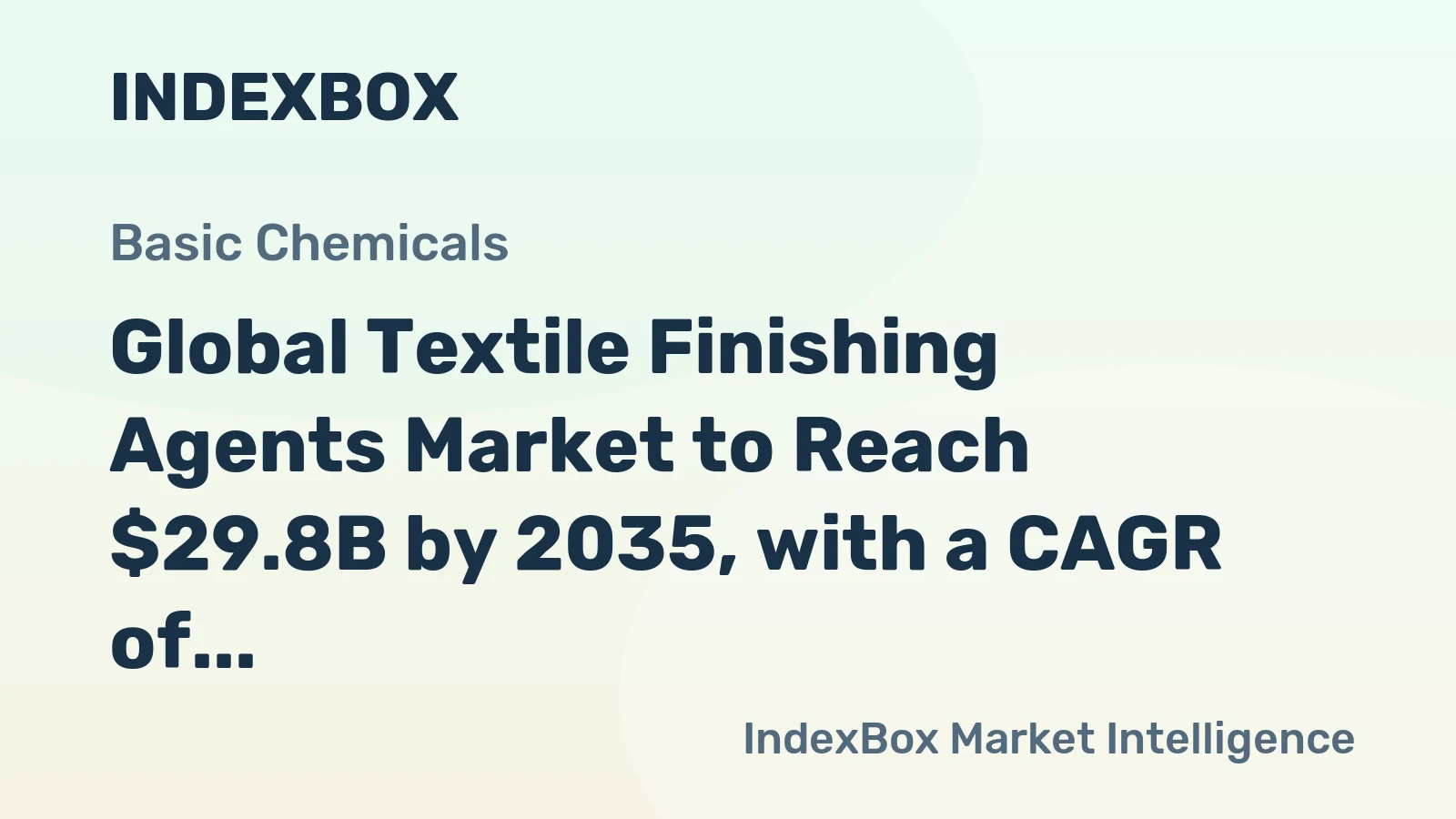 Global Textile Finishing Agents Market to Reach $29.8B by 2035, with a CAGR of +1.9%